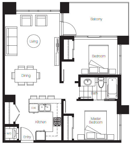 Suite A1 floor plan at Sovereign by Bosa Properties in Burnaby, BC