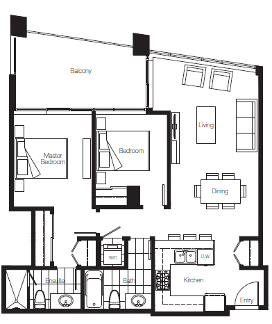 Sovereign by Bosa Properties - Suite D Floor Plan, Burnaby BC | Livabl