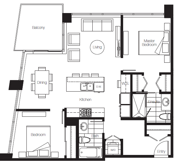 Sovereign by Bosa Properties - Suite E Floor Plan, Burnaby BC | Livabl