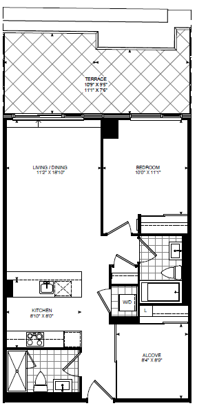 Queen And Portland - 1P+DT Floor Plan, Toronto ON | Livabl