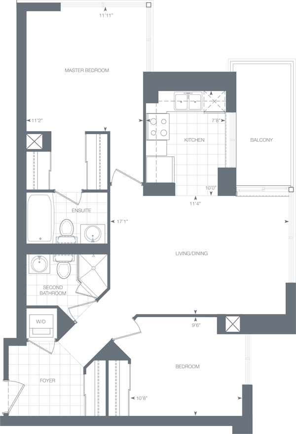 One Sherway Tower 4 - Old Mill Floor Plan, Toronto ON | Livabl