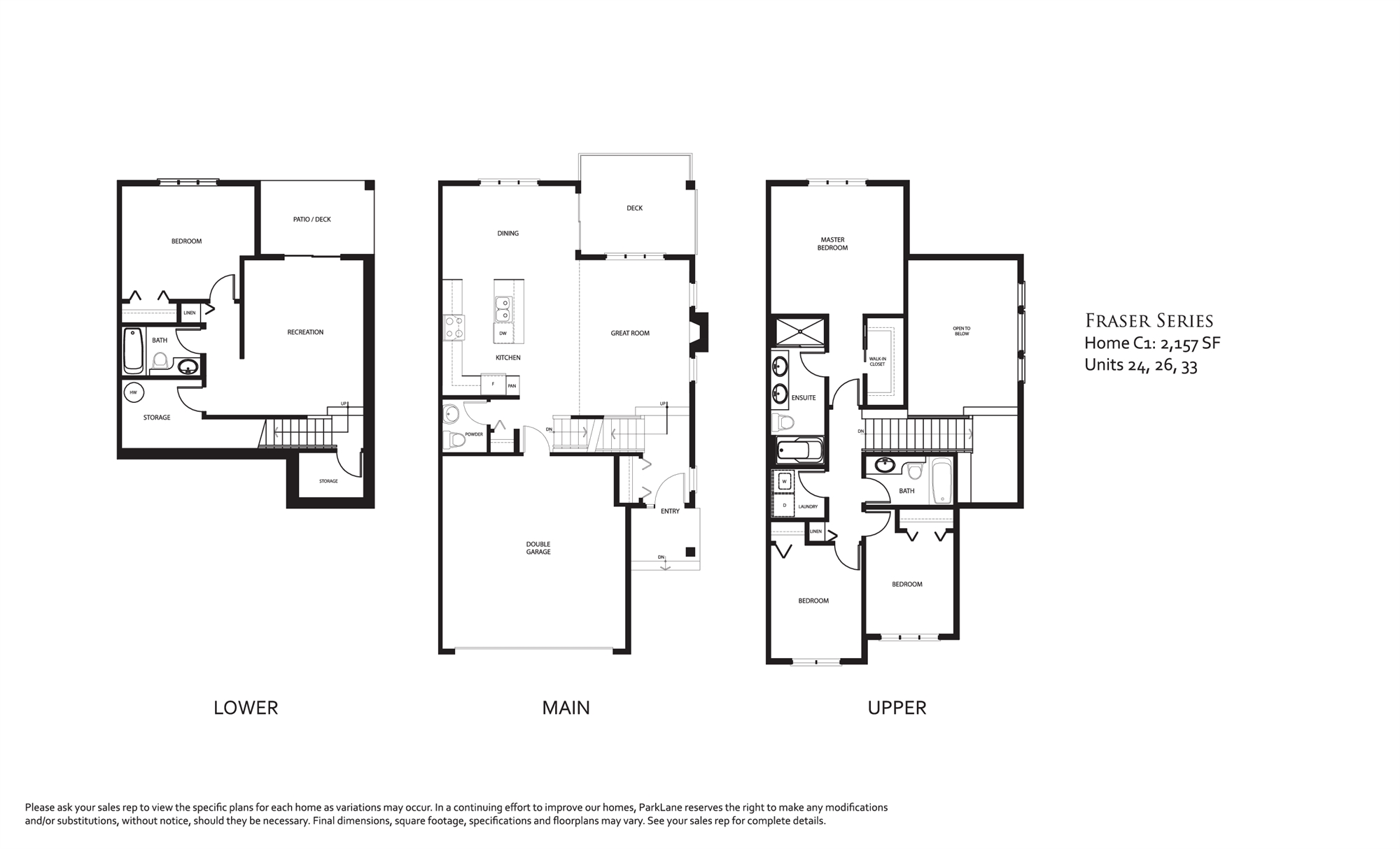 Winchester Estates | Fraser Series | Floor Plans and Pricing