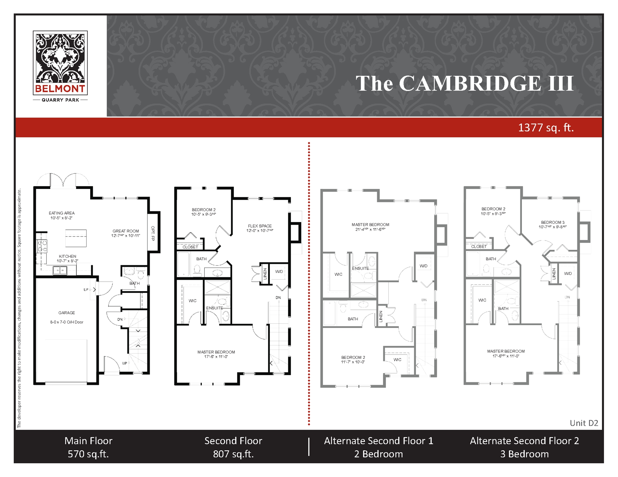 Belmont Townhomes - The Cambridge III Floor Plan, Calgary AB | Livabl