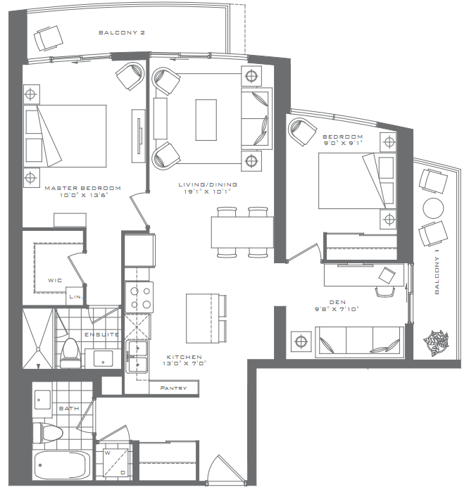 Thunderbird - Unit 4B Floor Plan, Toronto ON | Livabl