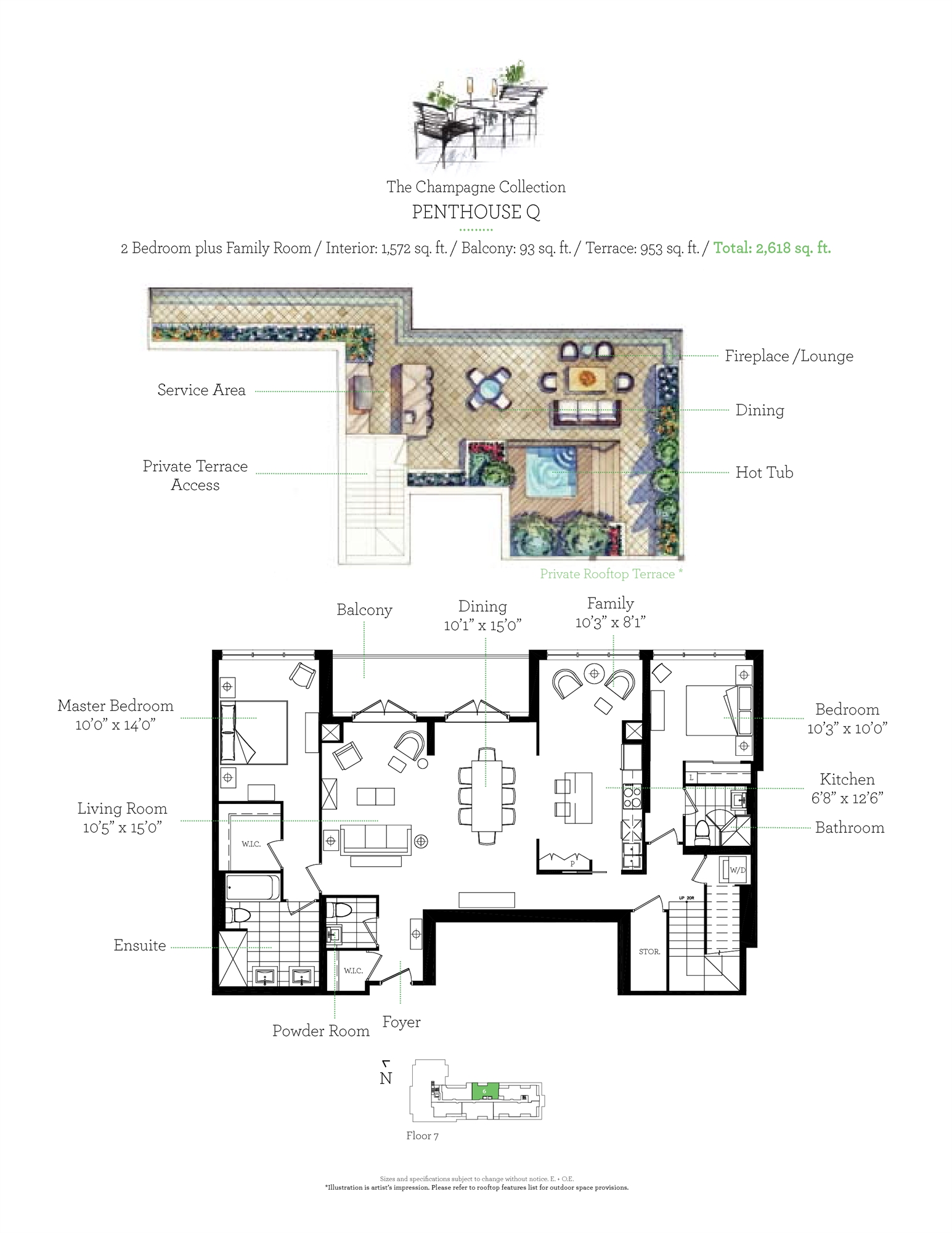 Twenty One Clairtrell - Penthouse Q Floor Plan, Toronto ON | Livabl