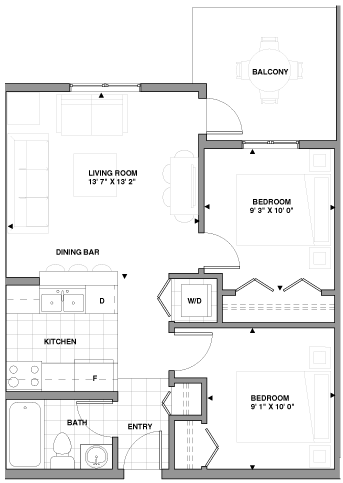 IndigoSky at Tara Lake - Queue Floor Plan, Calgary AB | Livabl