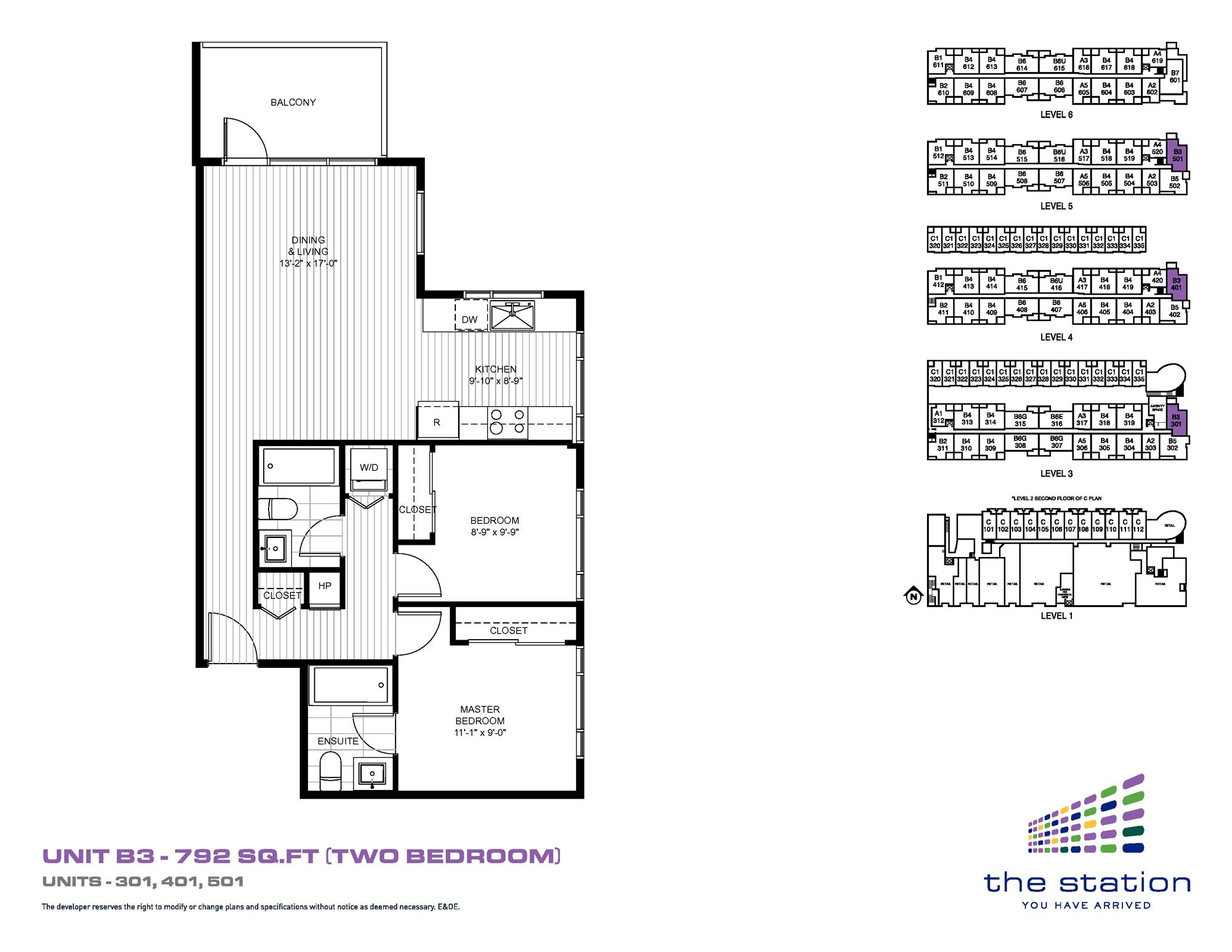 B3 floor plan at The Station Condos and Townhomes in Port Moody, BC