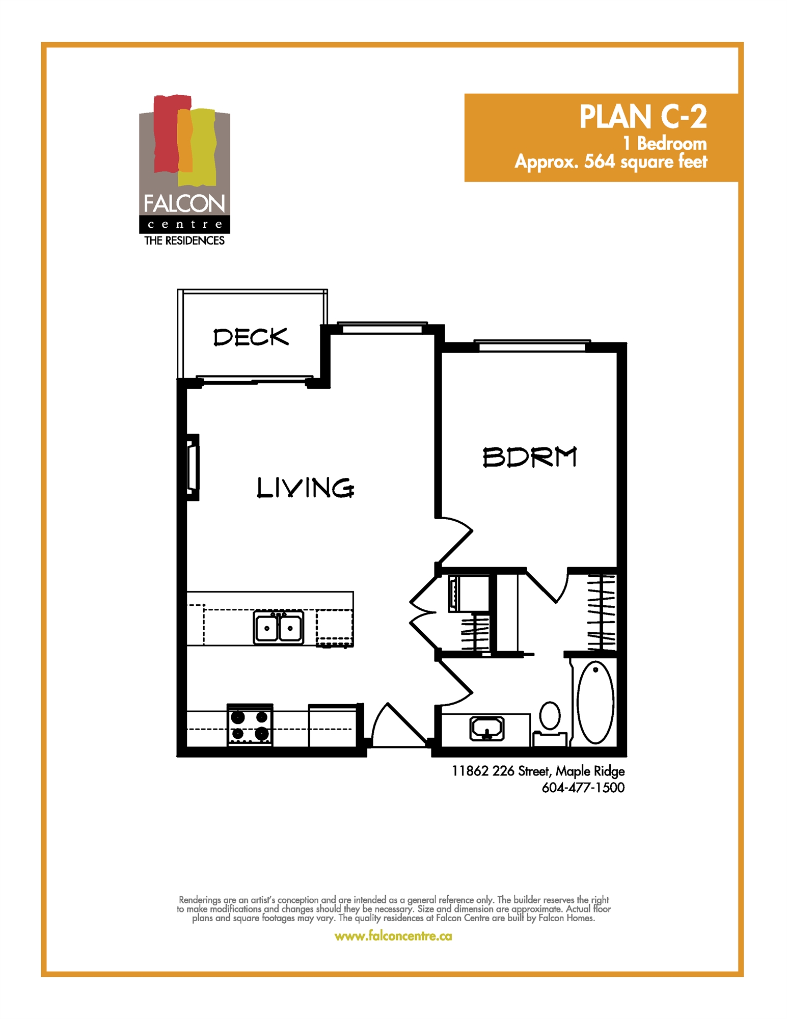 Falcon Centre Condos - C2 Floor Plan, Maple Ridge BC | Livabl