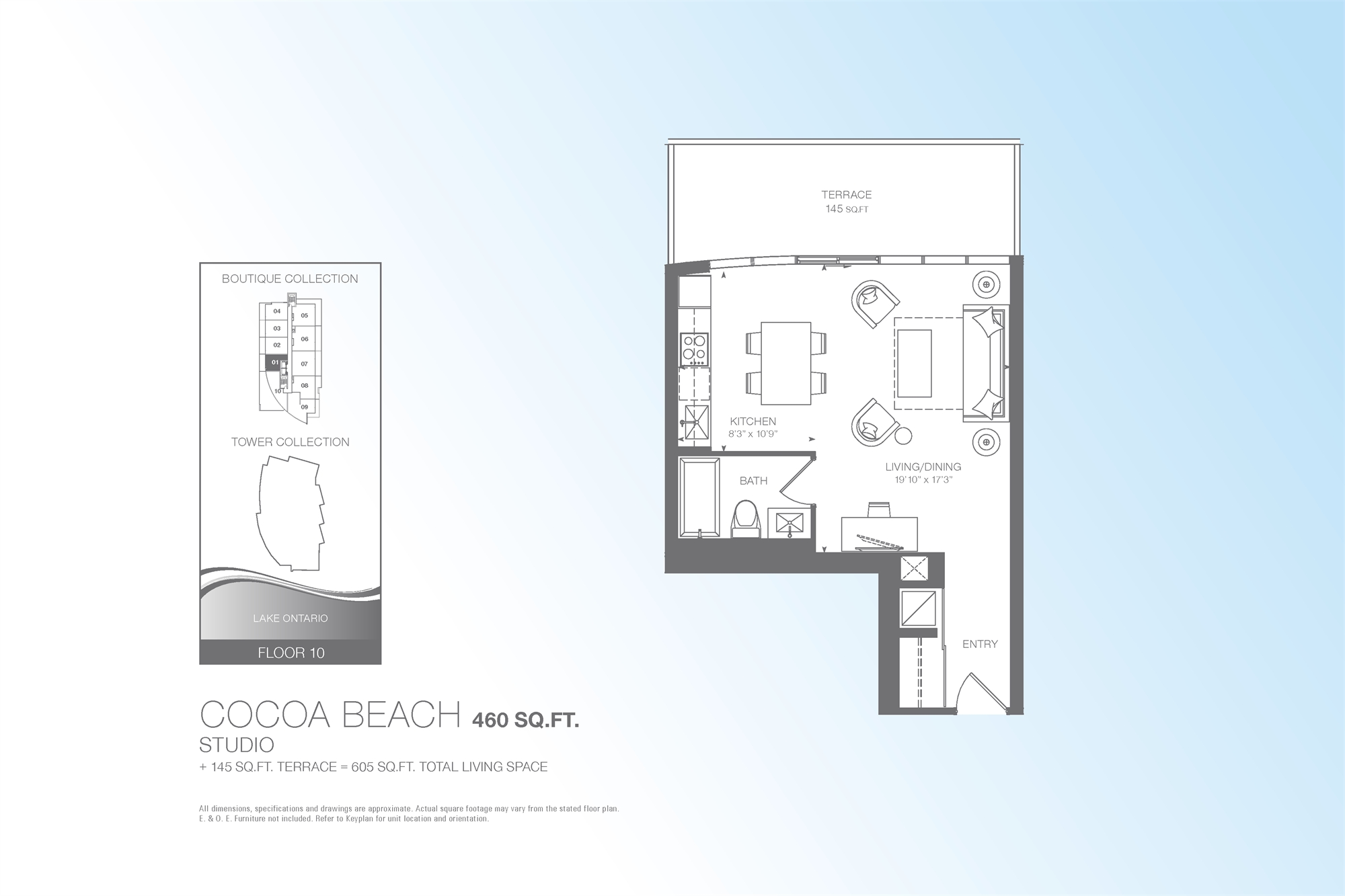 Ocean Club Waterfront Condominiums | Cocoa Beach - 460 Sq. Ft. | Floor ...