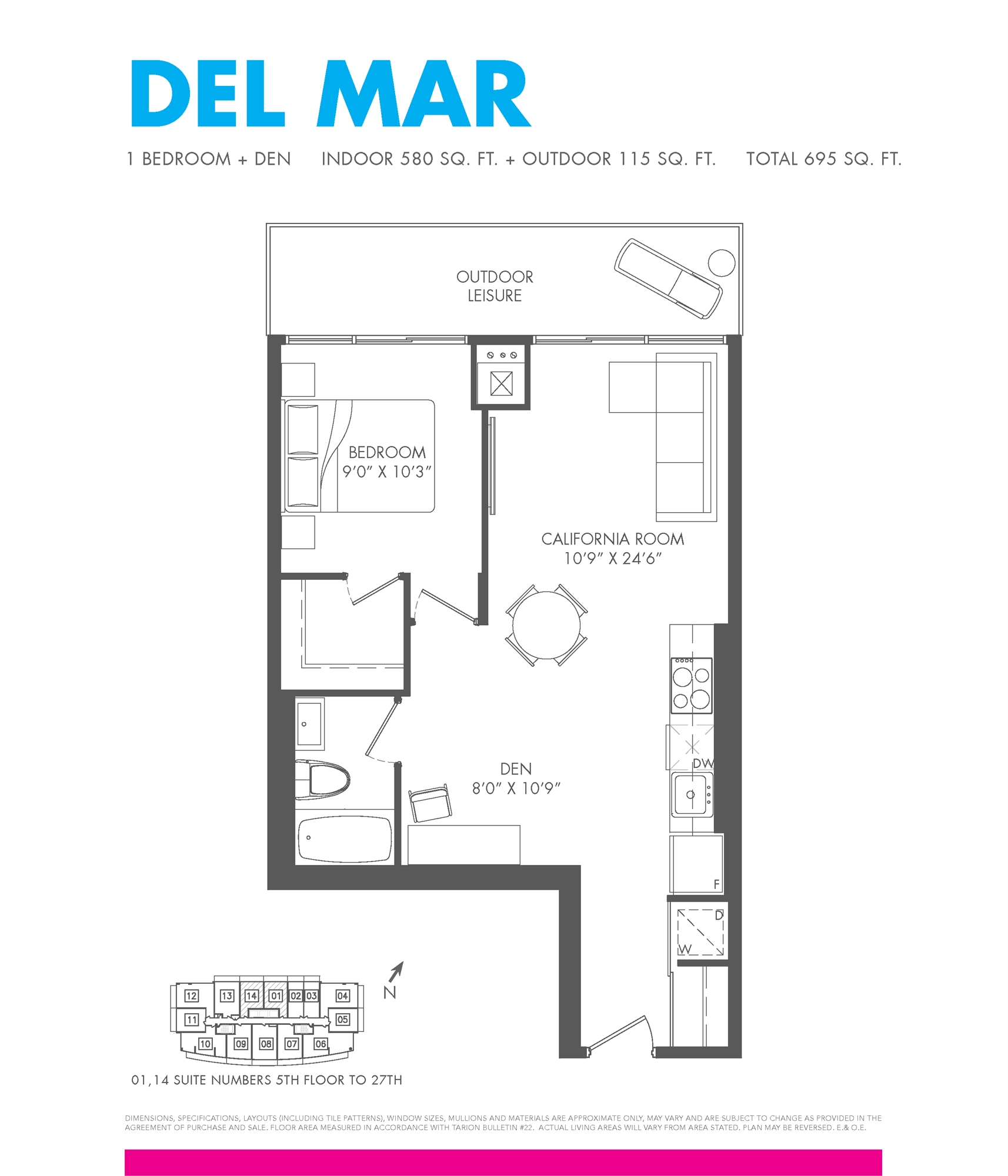 California Condos - The Del Mar Floor Plan, Toronto ON | Livabl