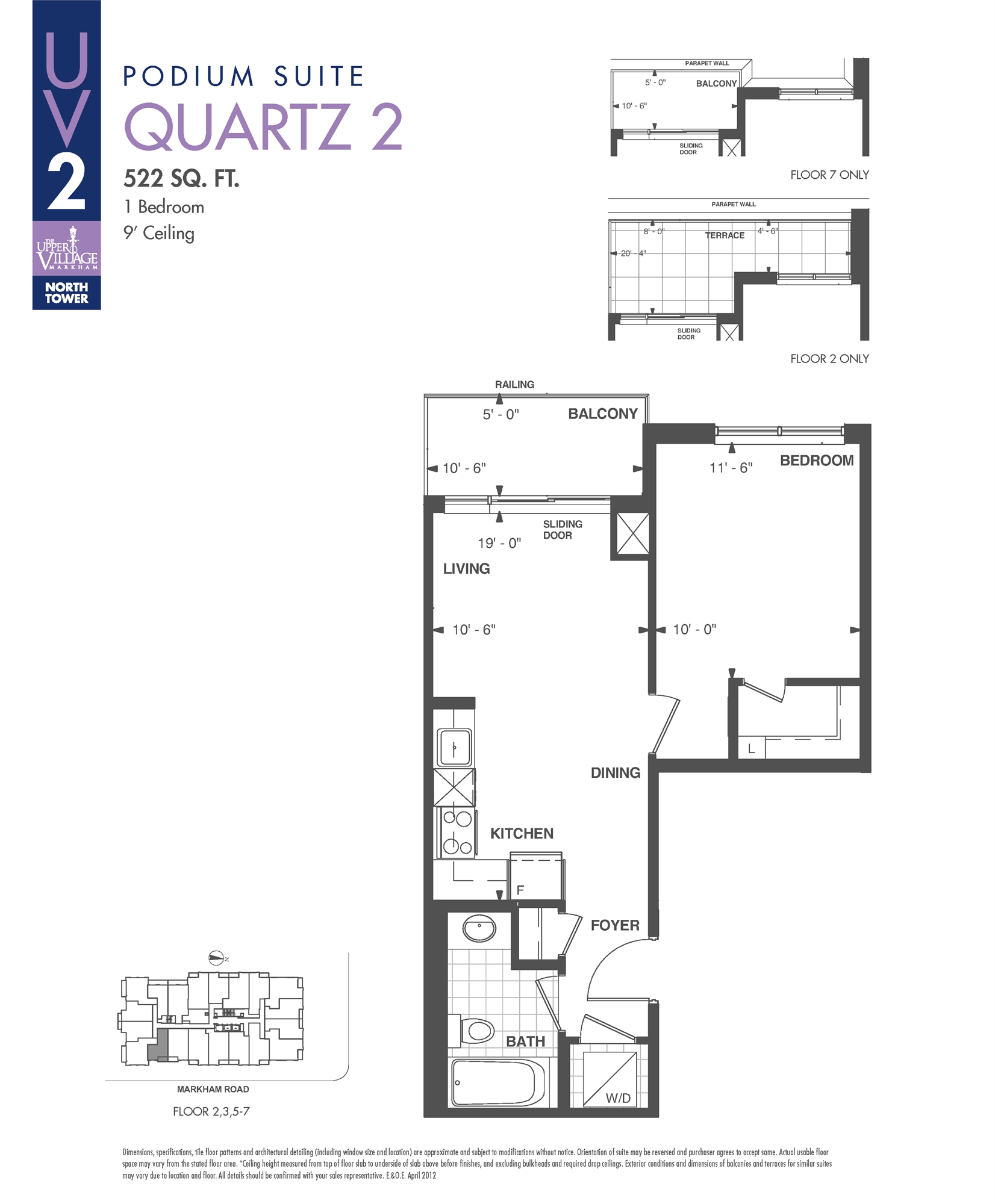 UV2 - Quartz 2 Floor Plan, Markham ON | Livabl