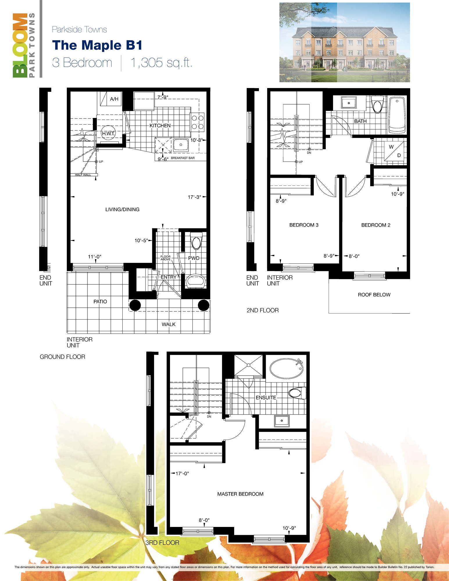 Bloom Park Towns - The Maple B1 Floor Plan, Toronto ON | Livabl