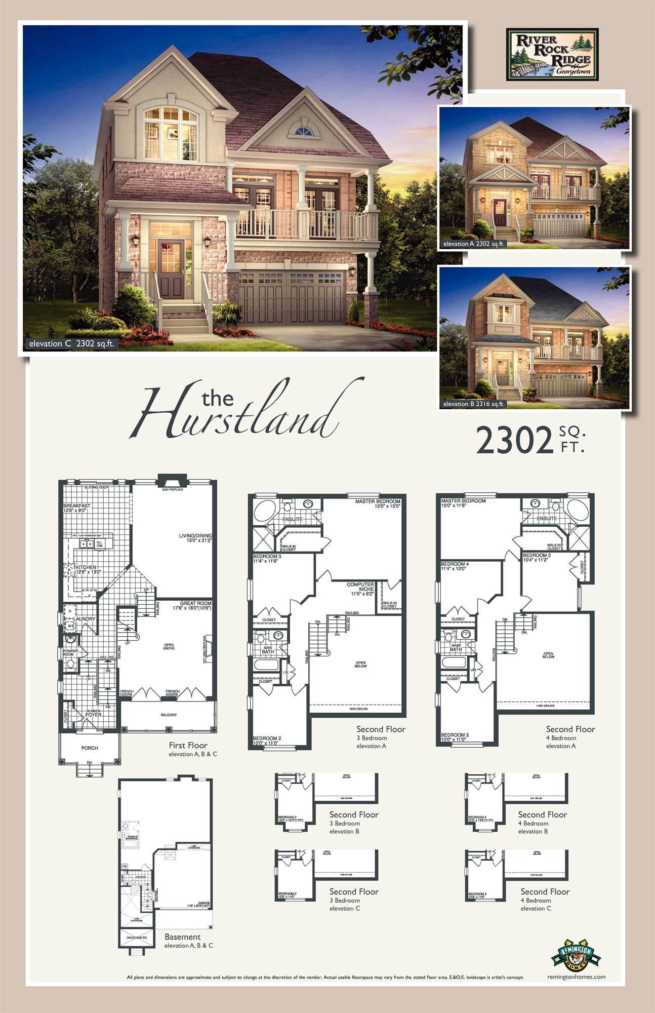 River Rock Ridge by Remington Homes | The Hurstland | Floor Plans and ...