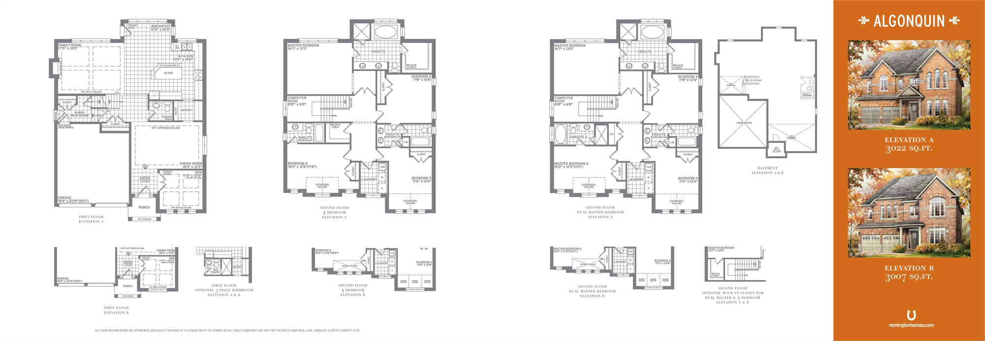 Timberbank Manors by Remington Homes | The Algonquin | Floor Plans and ...
