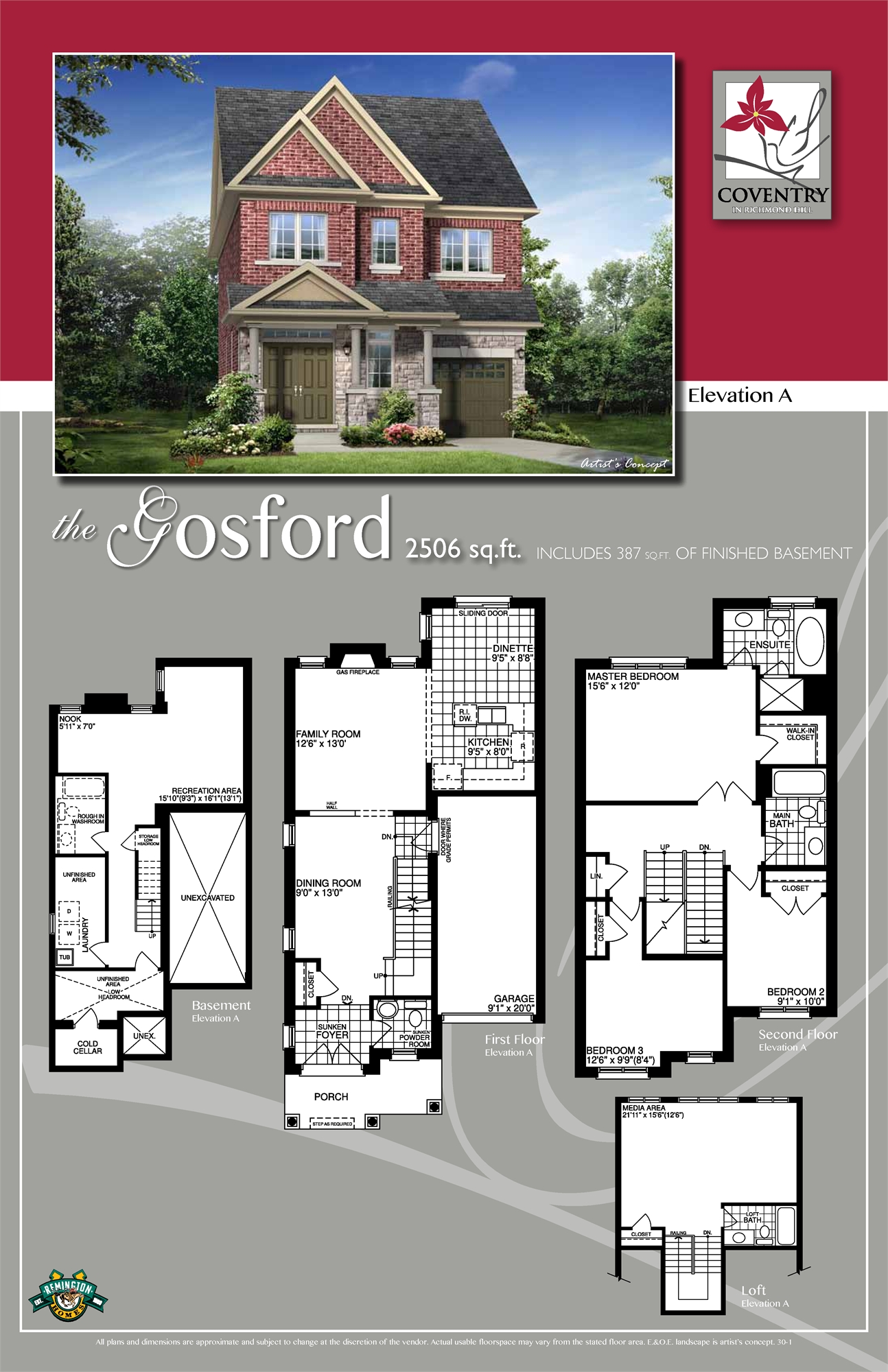 Coventry in Richmond Hill by Remington Homes - The Gosford Floor Plan ...