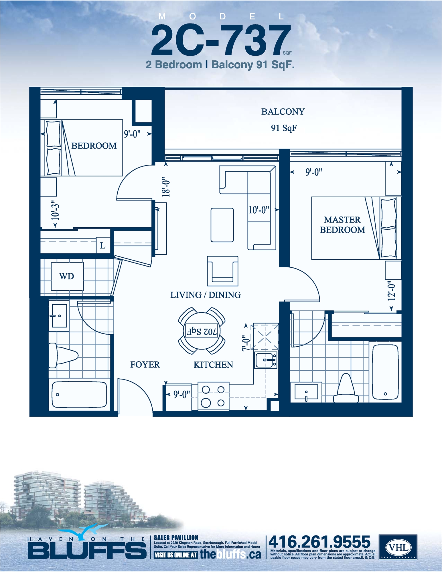 Haven on the Bluffs - 2C Floor Plan, Toronto ON | Livabl