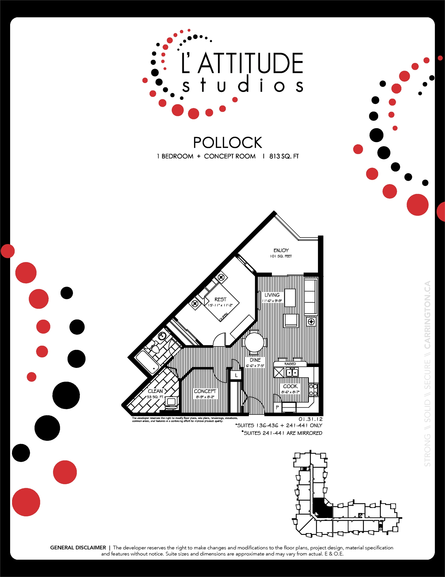 L'Attitude Studios - Pollock Floor Plan, Edmonton AB | Livabl