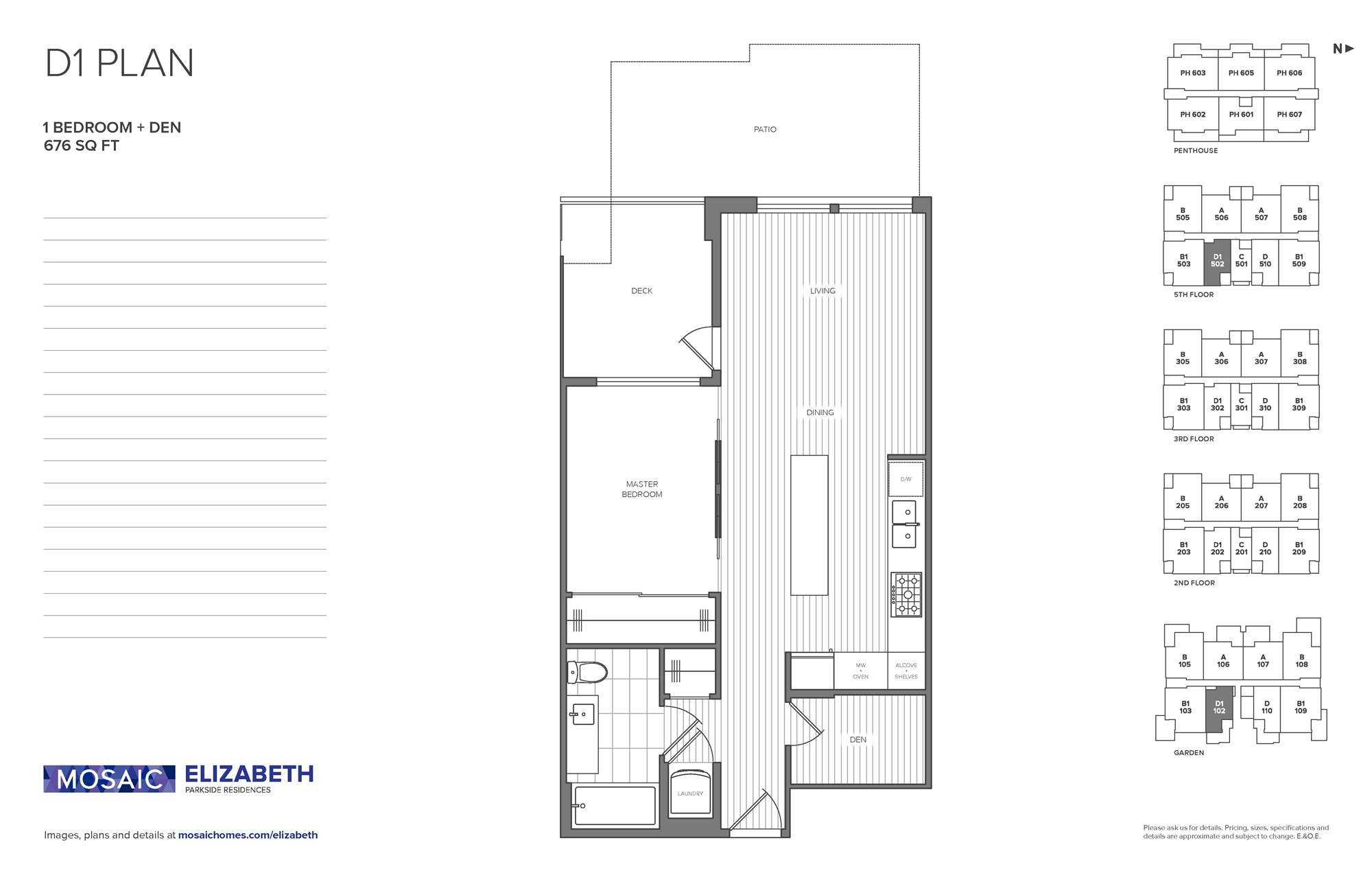 ELIZABETH. BY MOSAIC. - D1 Floor Plan, Vancouver BC | Livabl