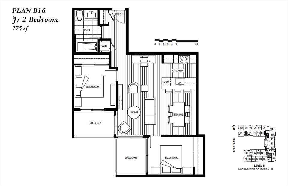 Mandarin Residences Richmond City Centre - B16 Floor Plan, Richmond BC ...