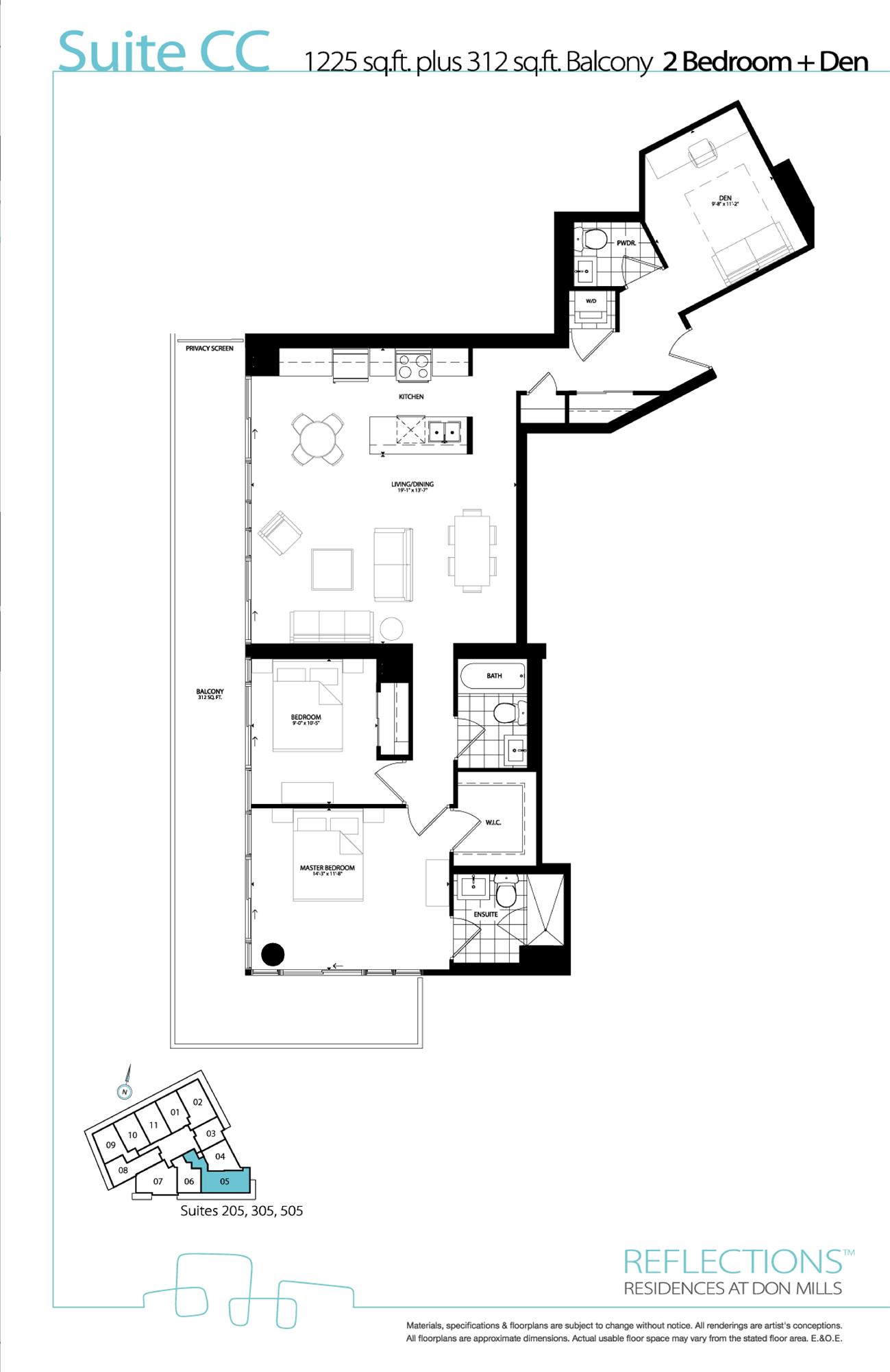 REFLECTIONS Residences at Don Mills | Suite CC | Floor Plans and Pricing