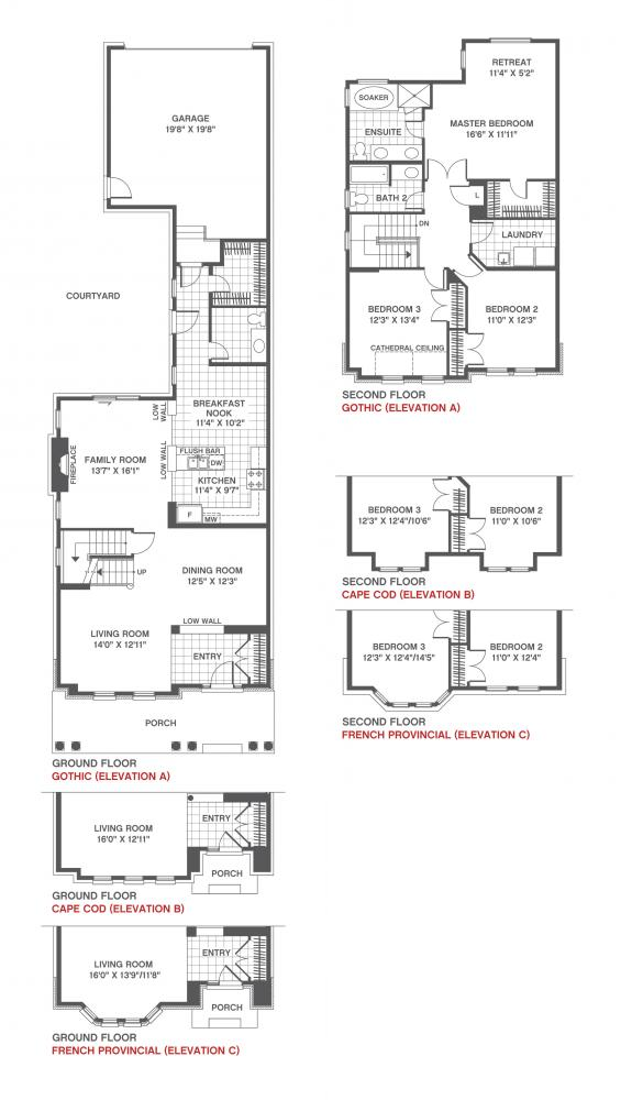 The Bayberry A floor plan at Mahogany in Ottawa, ON
