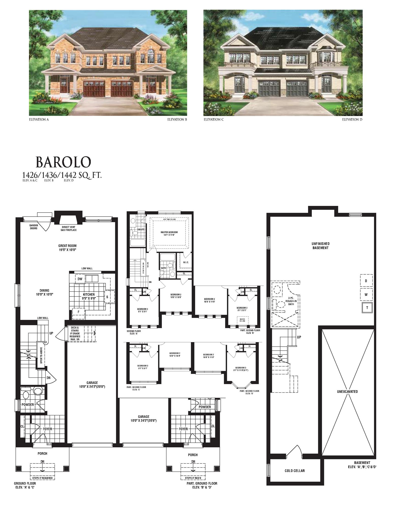 Barolo floor plan at Vaughan Valley Estates in Vaughan, ON