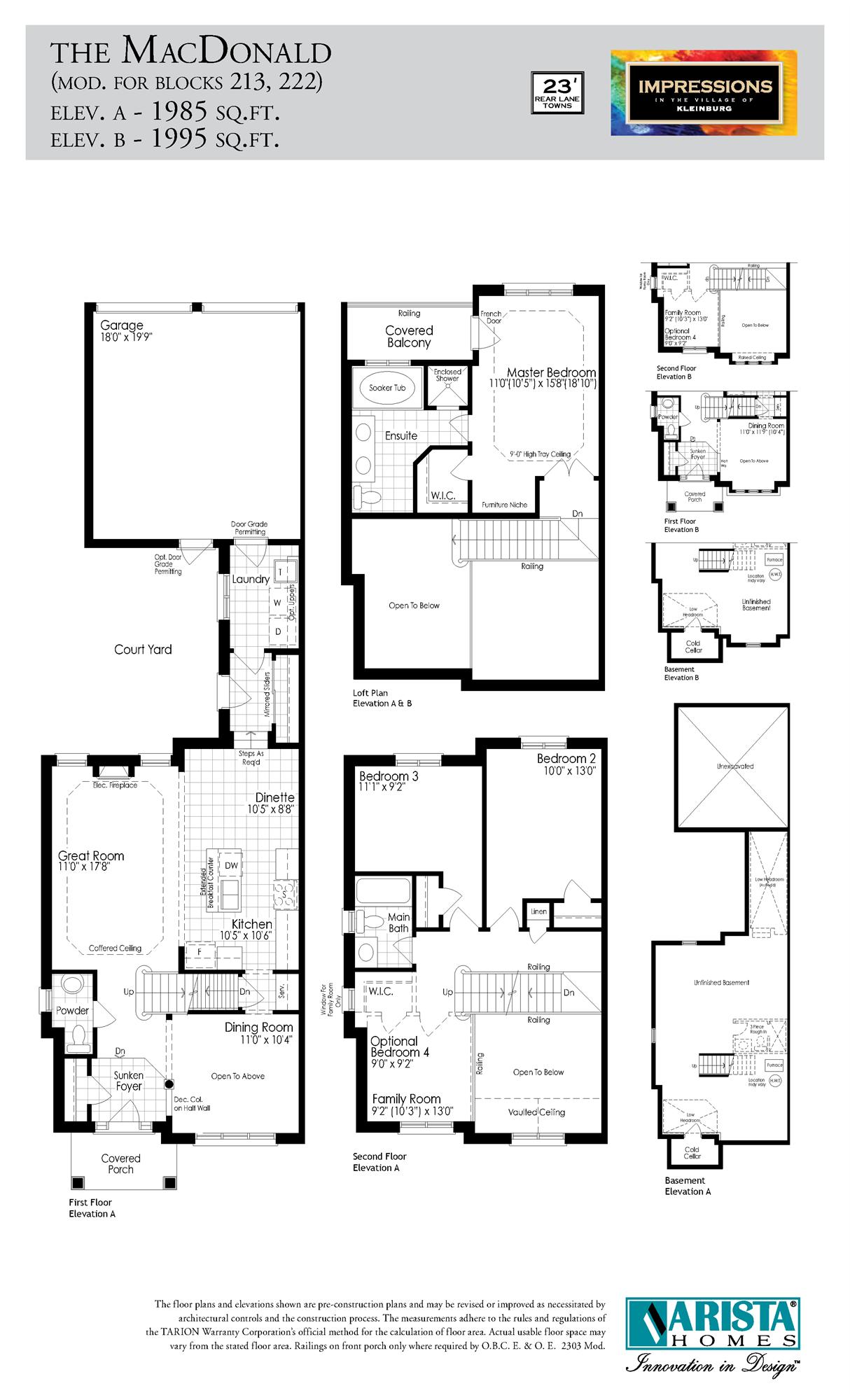 Macdonald (Mod) floor plan at Impressions of Kleinburg in Vaughan, ON