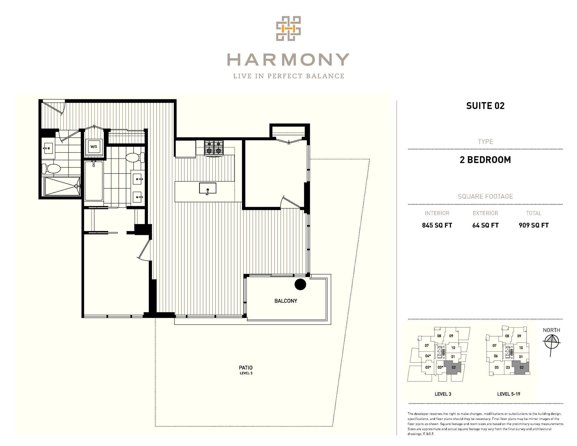 Harmony Condos | Suite 02 | Floor Plans and Pricing
