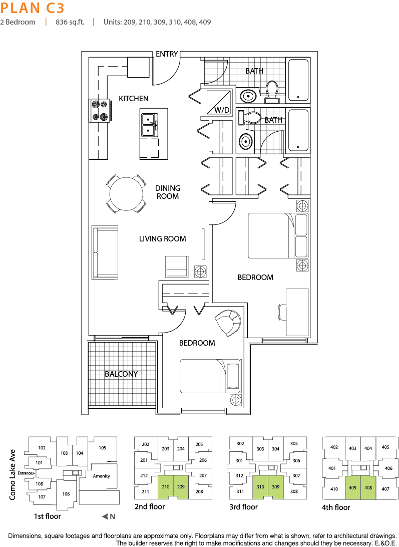 C3 floor plan at Como in Coquitlam, BC