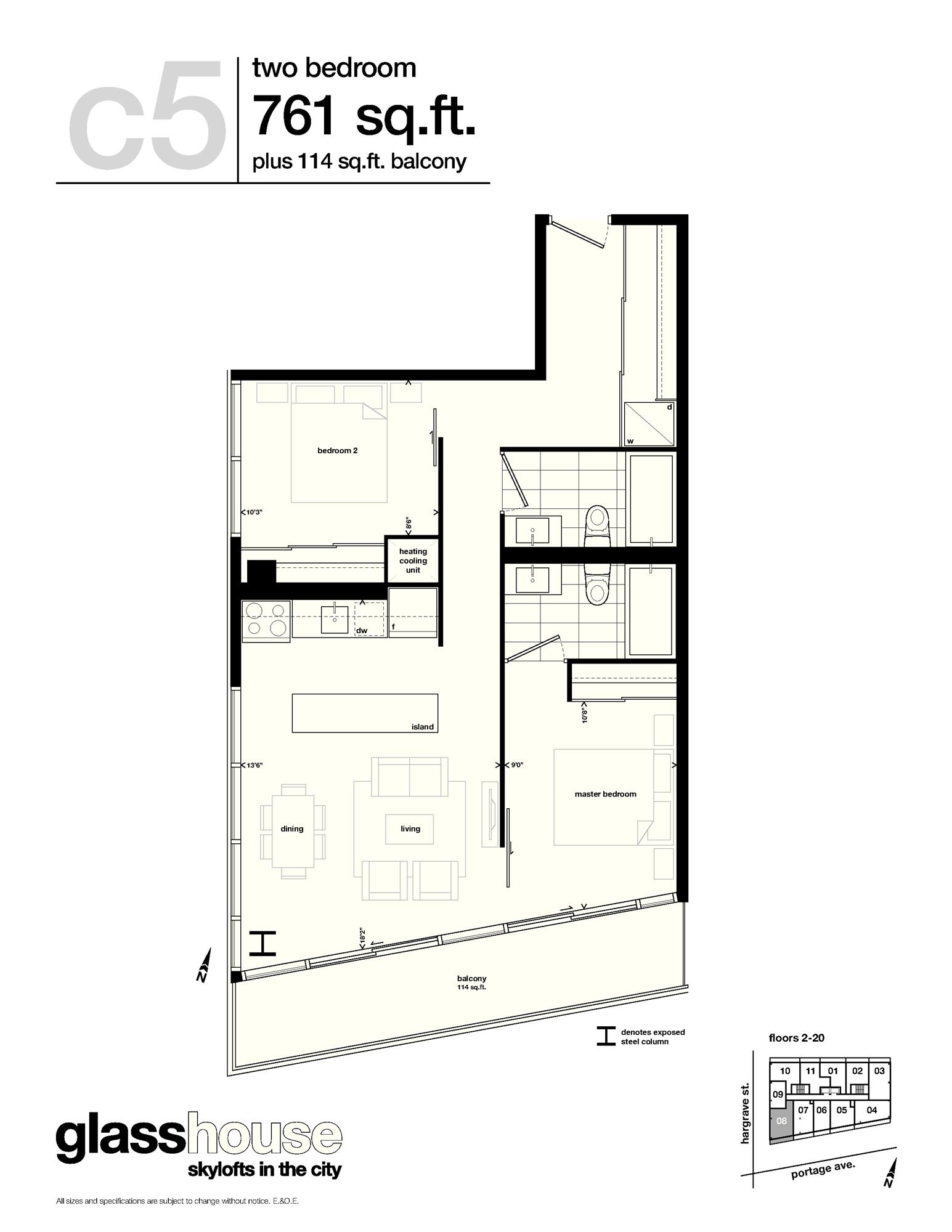 C5 floor plan at Glasshouse Lofts in Winnipeg, MB