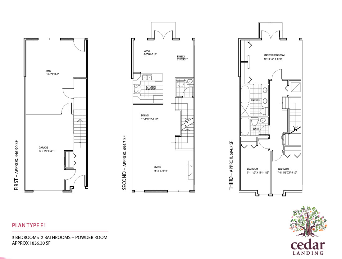 E1 floor plan at Cedar Landing in Abbotsford, BC