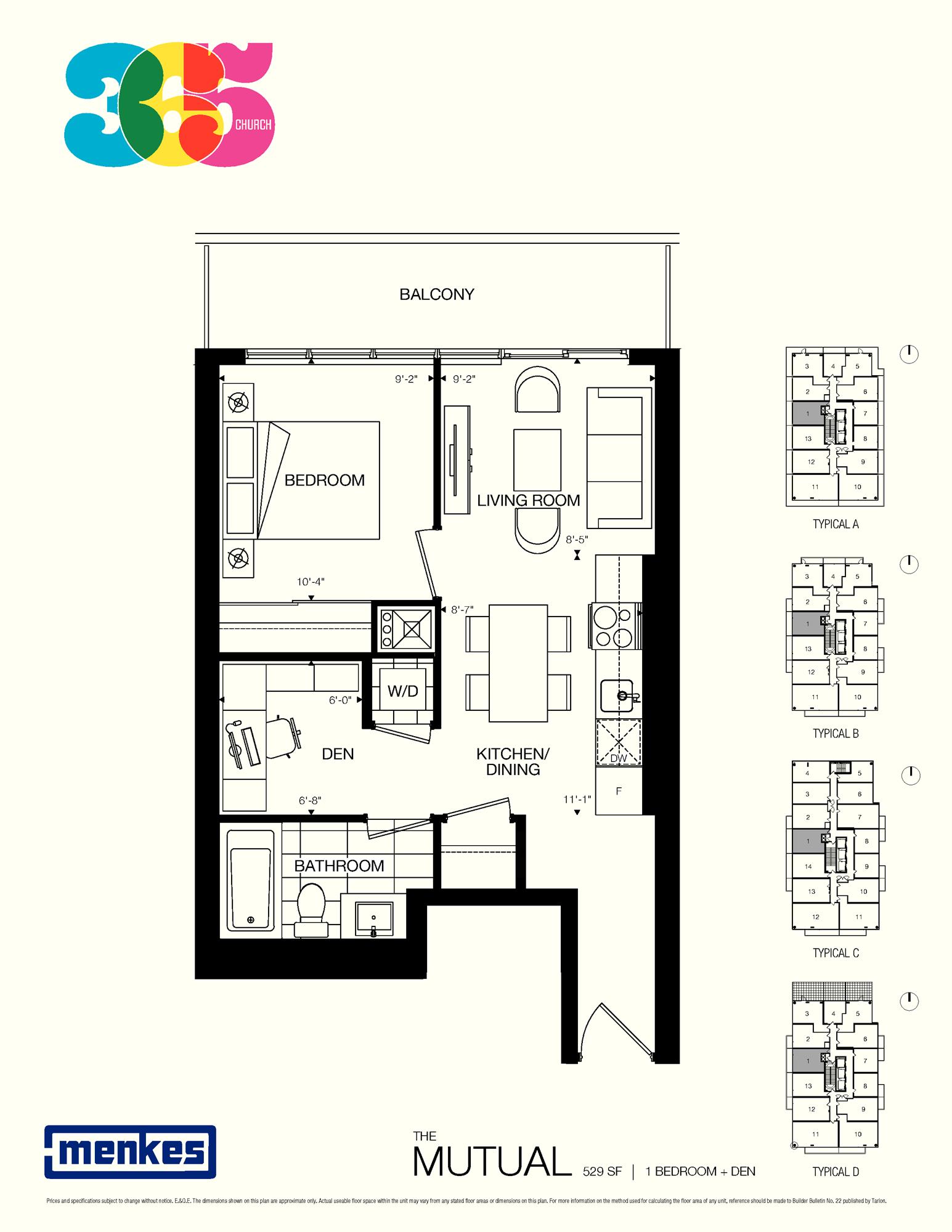 The Mutual floor plan at 365 Church Condos in Toronto, ON