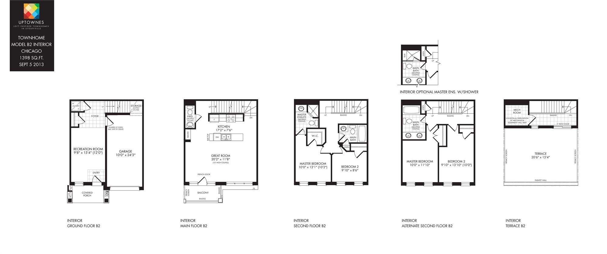 Uptownes at Cardinal Point - B2 Interior Unit Floor Plan, Whitchurch ...