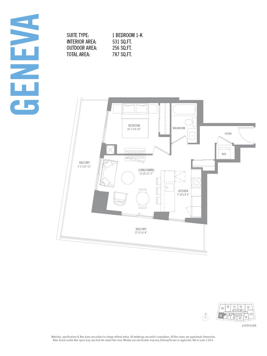 2221 Yonge Condos - Geneva Floor Plan, Toronto ON | Livabl