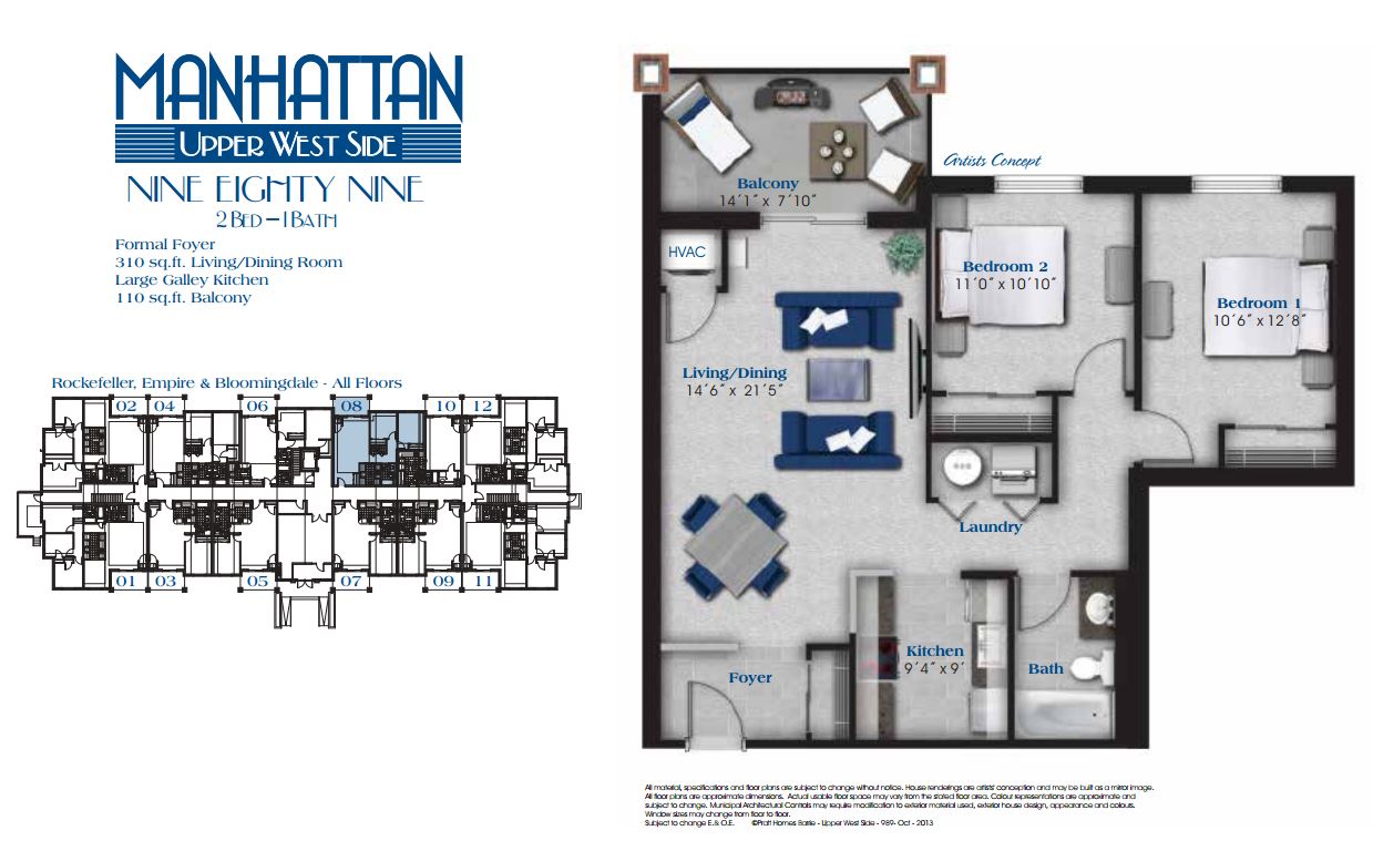Manhattan Upper West Side | Nine Eighty Nine | Floor Plans and Pricing