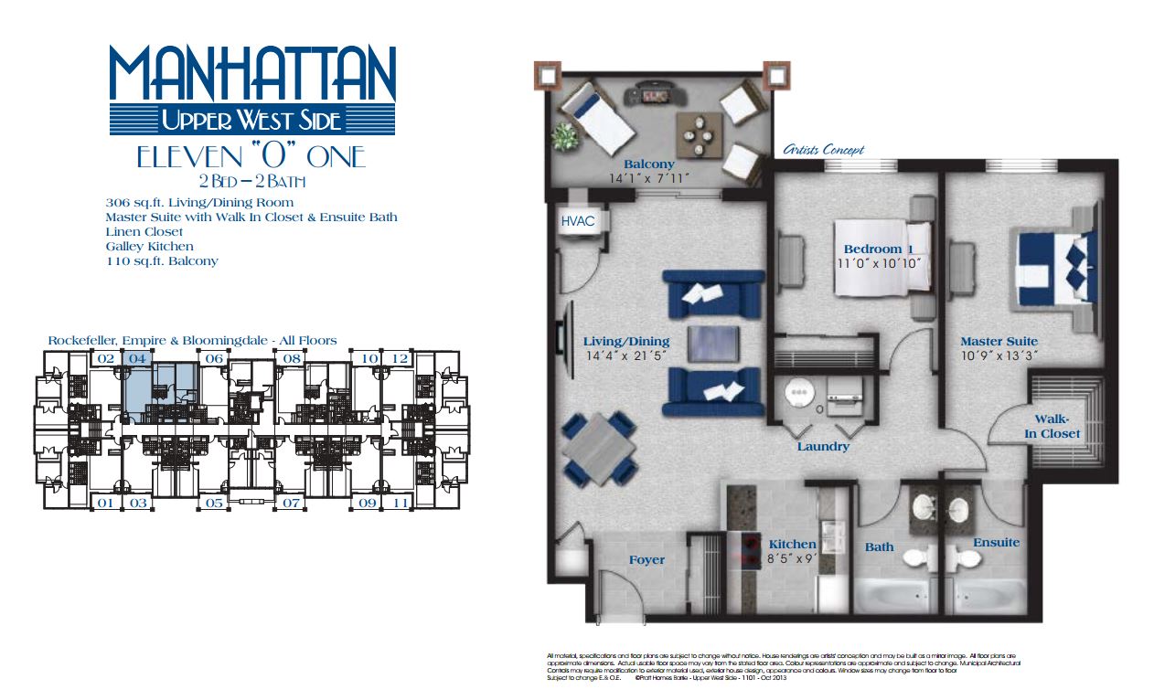 Manhattan Upper West Side | Eleven O One | Floor Plans and Pricing