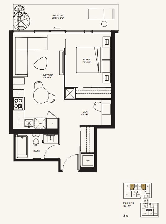 Twenty Lombard - Queen Floor Plan, Toronto ON | Livabl