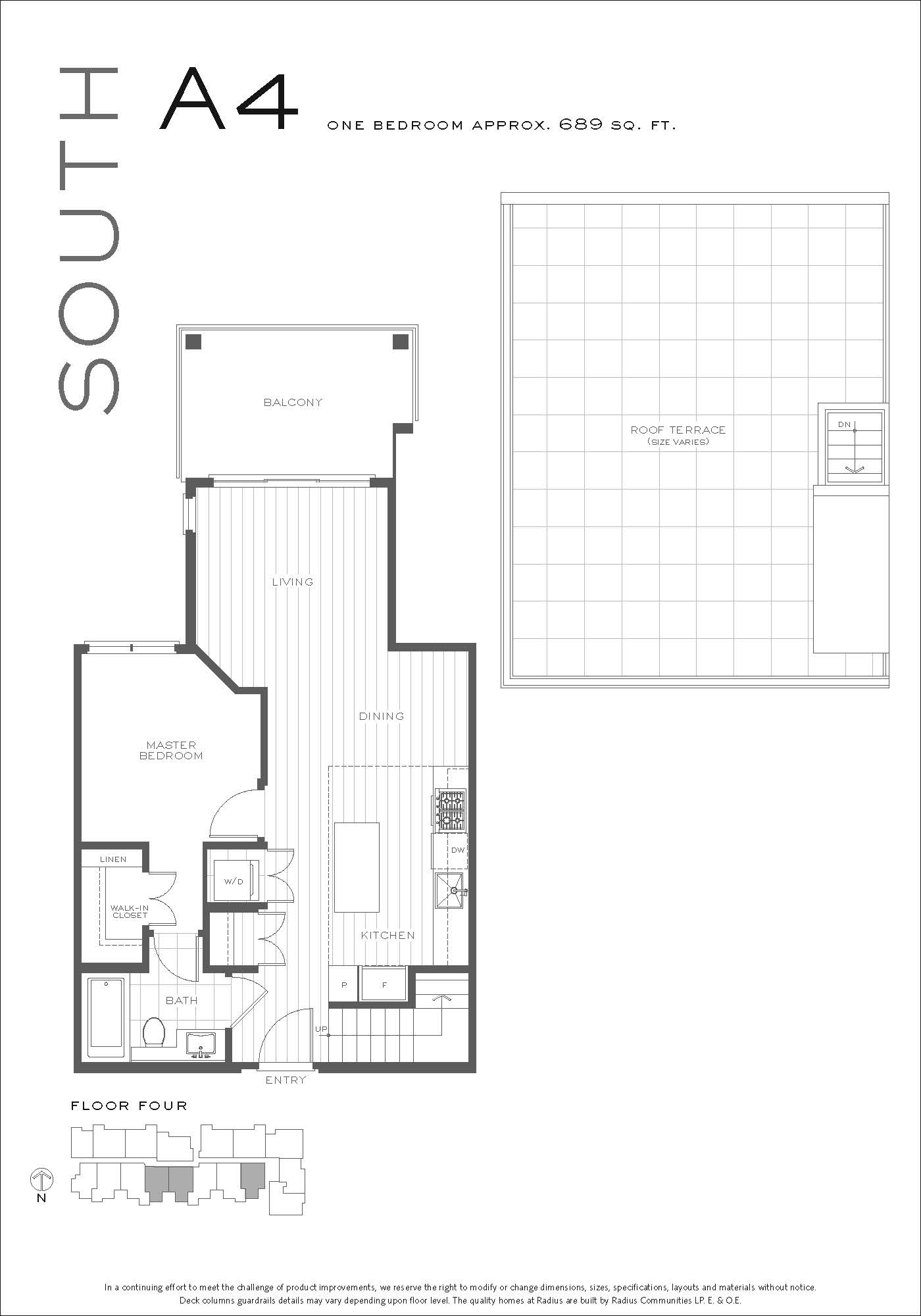 Radius Condos - A4 Floor Plan, Vancouver BC | Livabl