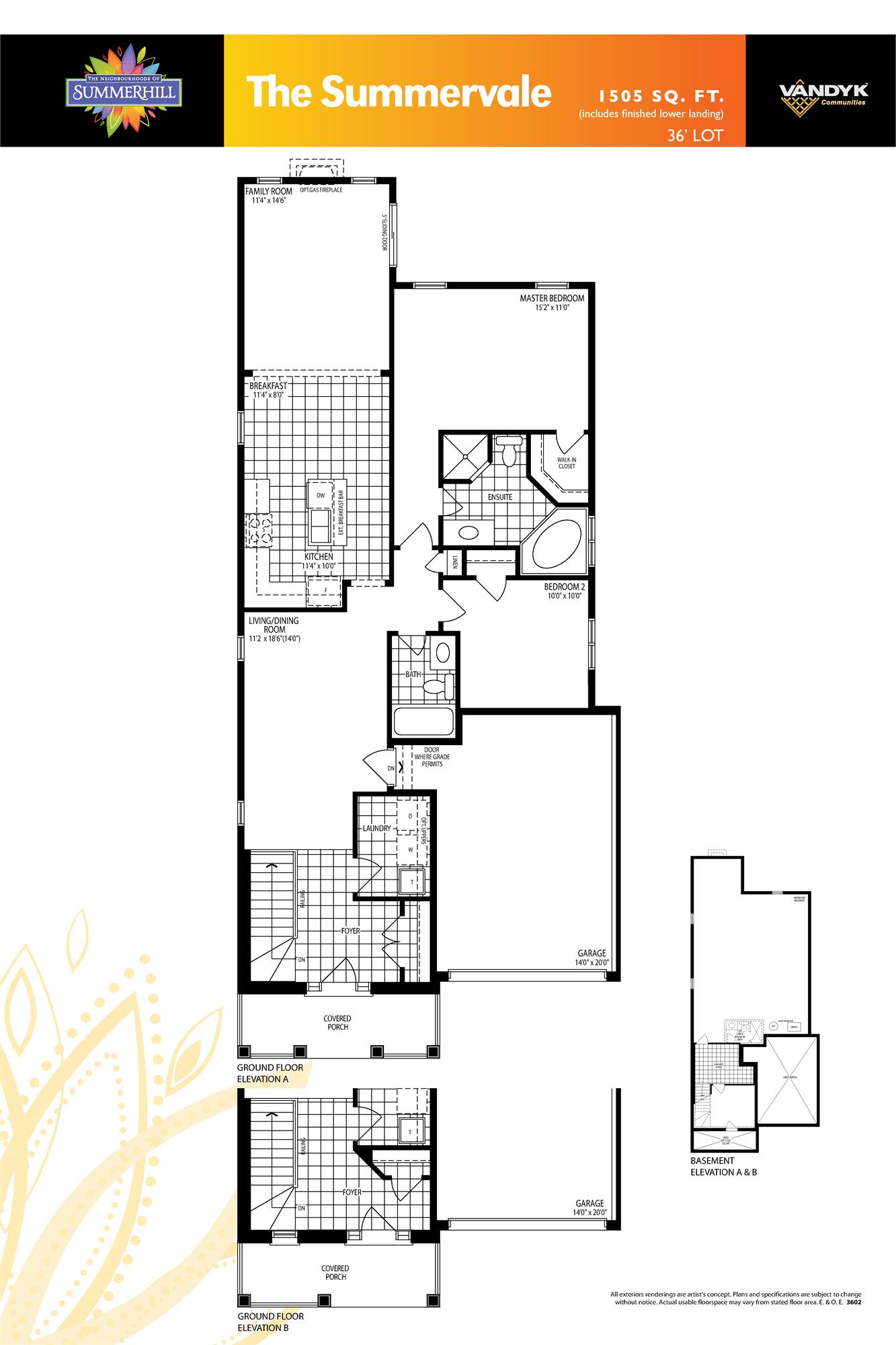 The Neighbourhoods of Summerhill | Summervale A | Floor Plans and Pricing