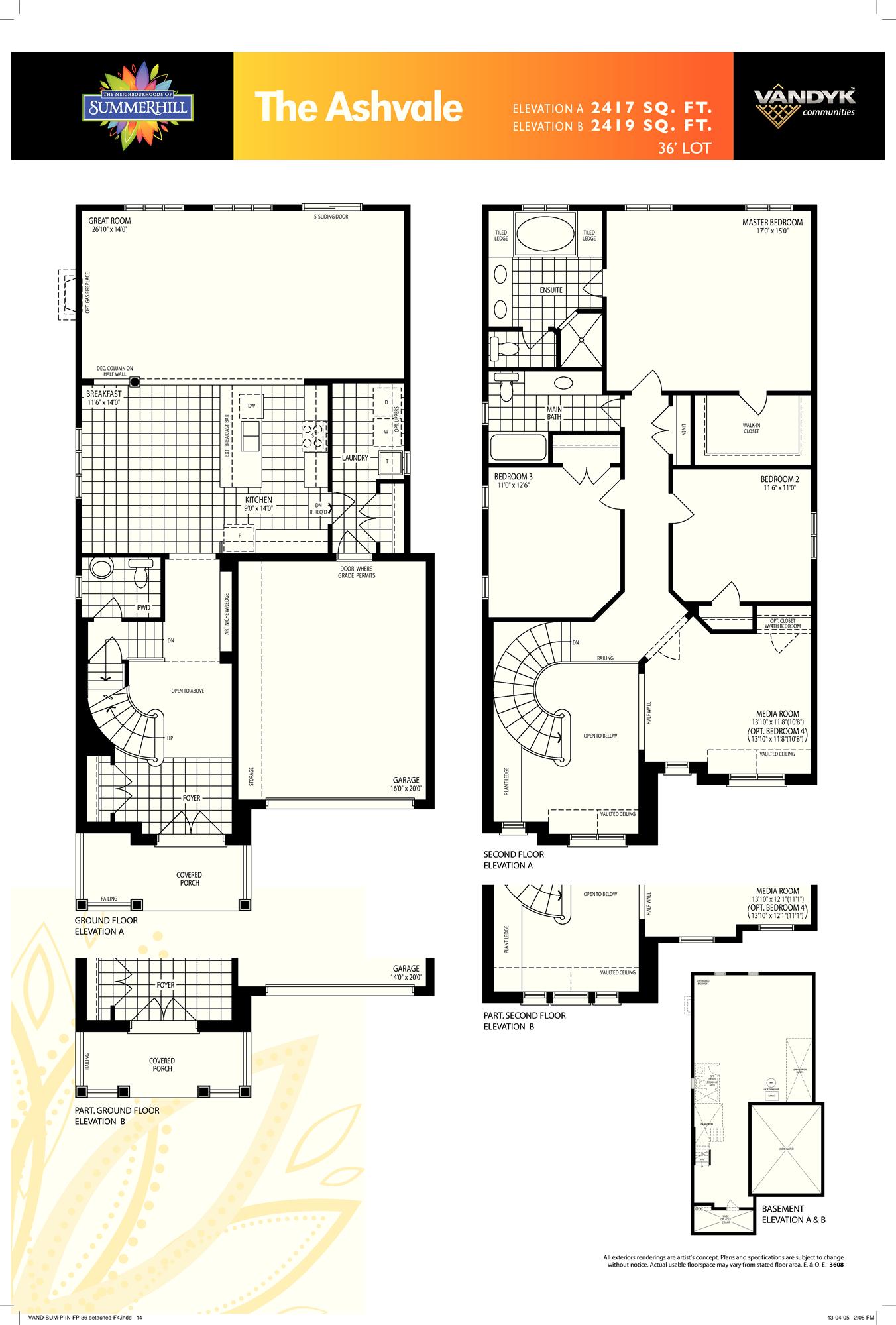 The Neighbourhoods of Summerhill | Ashvale A | Floor Plans and Pricing