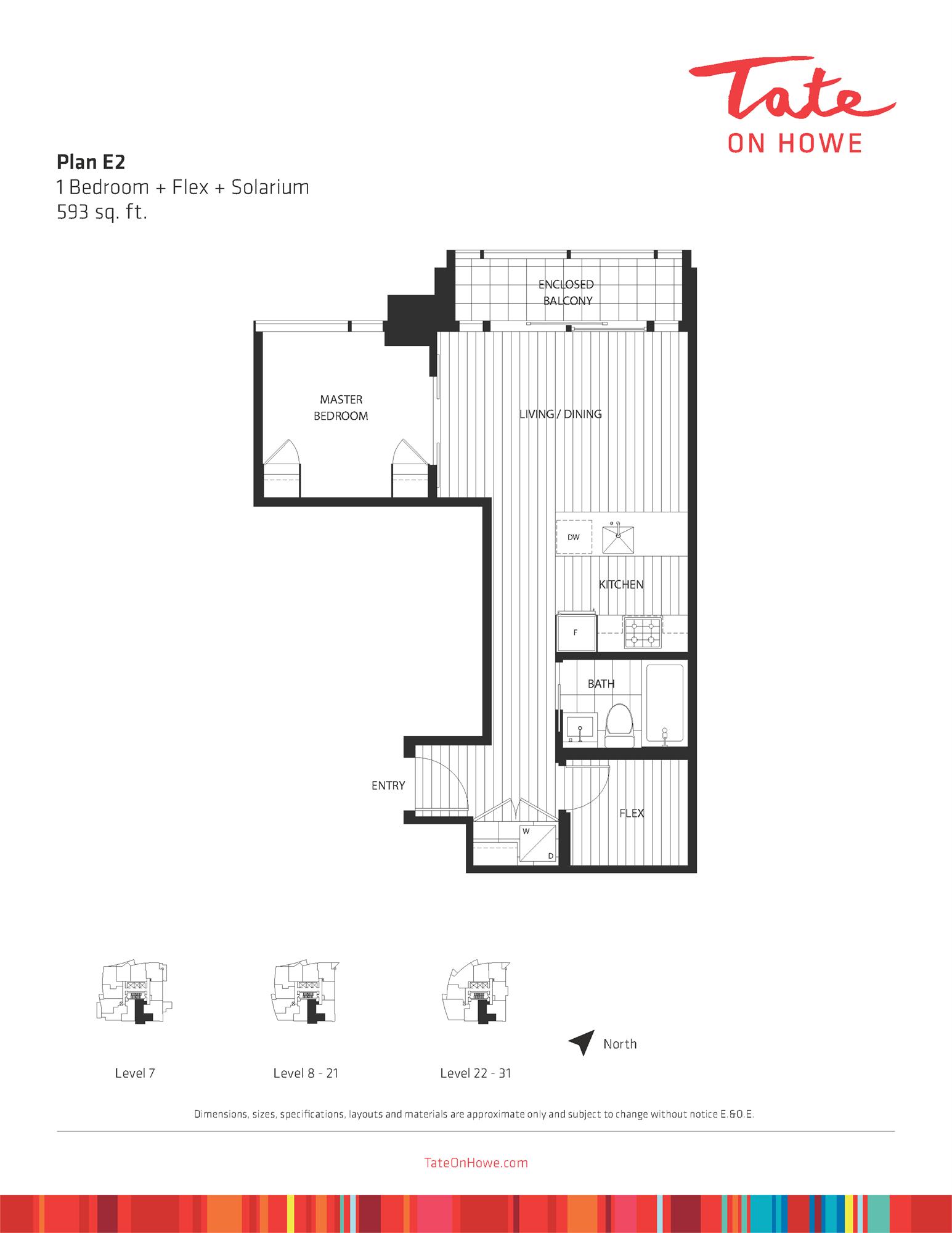 Tate Downtown - E2 Floor Plan, Vancouver BC | Livabl