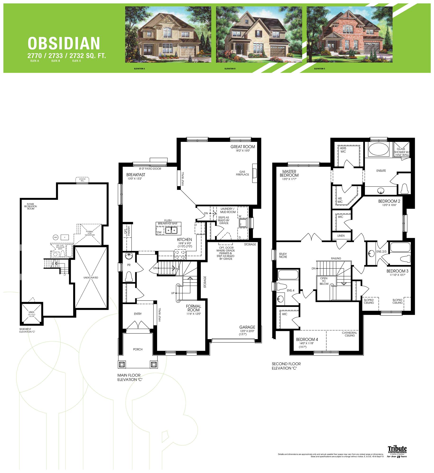 U.C. - Obsidian Floor Plan, Oshawa ON | Livabl