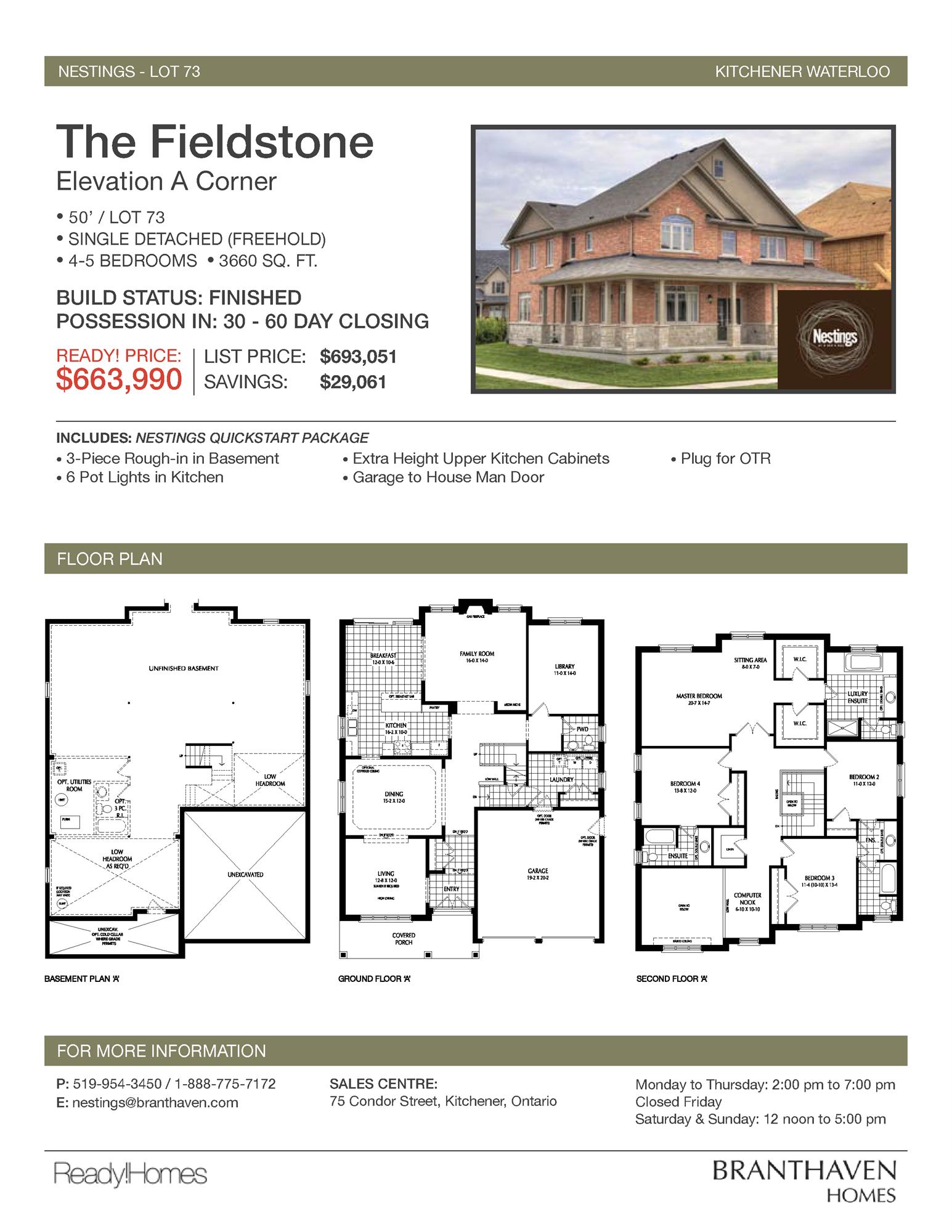 Nestings at River Ridge | Fieldstone (Finished Spec) | Floor Plans and ...