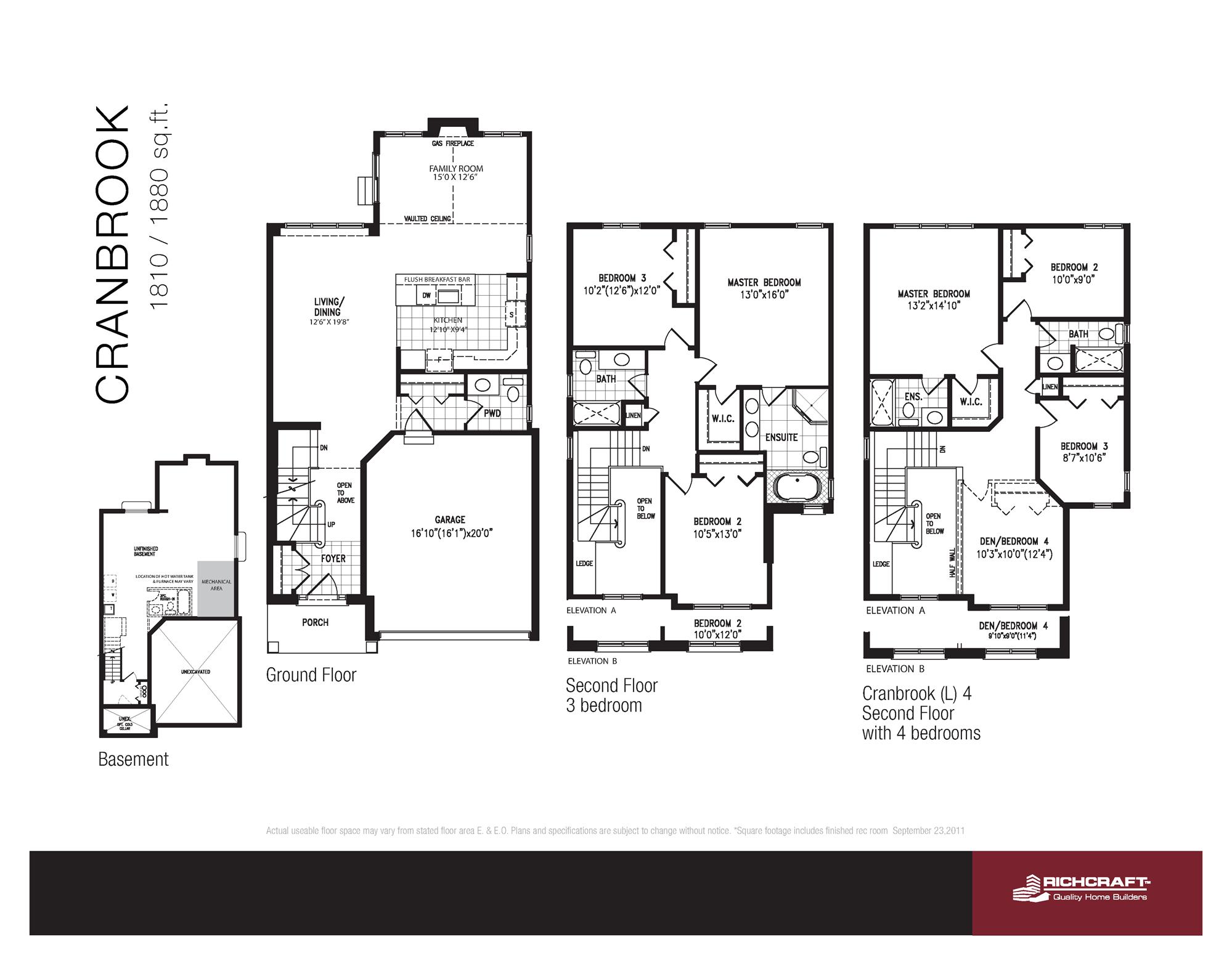 The Landing at Riverside South - The Cranbrook Floor Plan, Ottawa ON ...