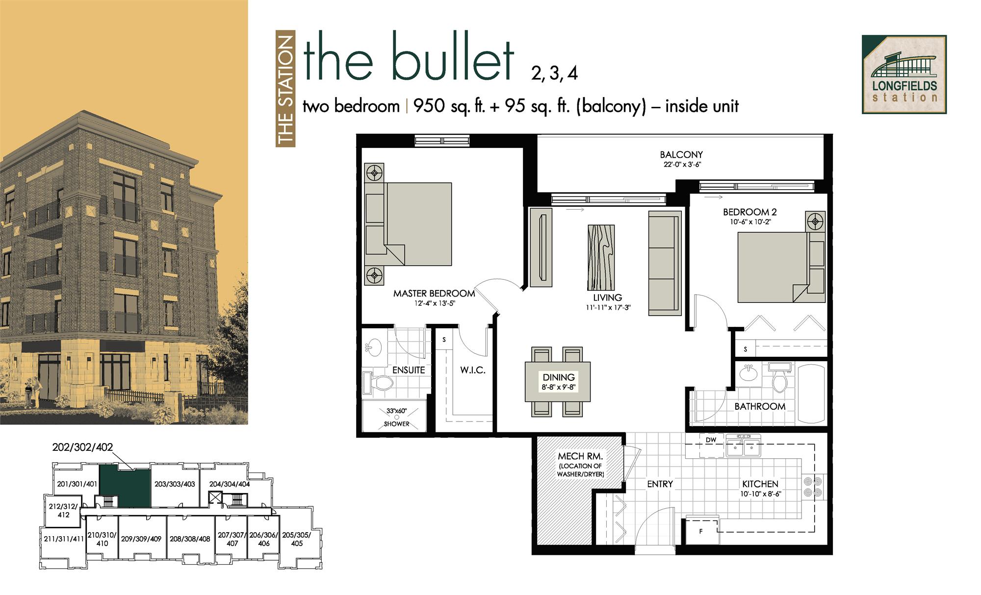 The Station Luxury Condo - Bullet Floor Plan, Ottawa ON | Livabl