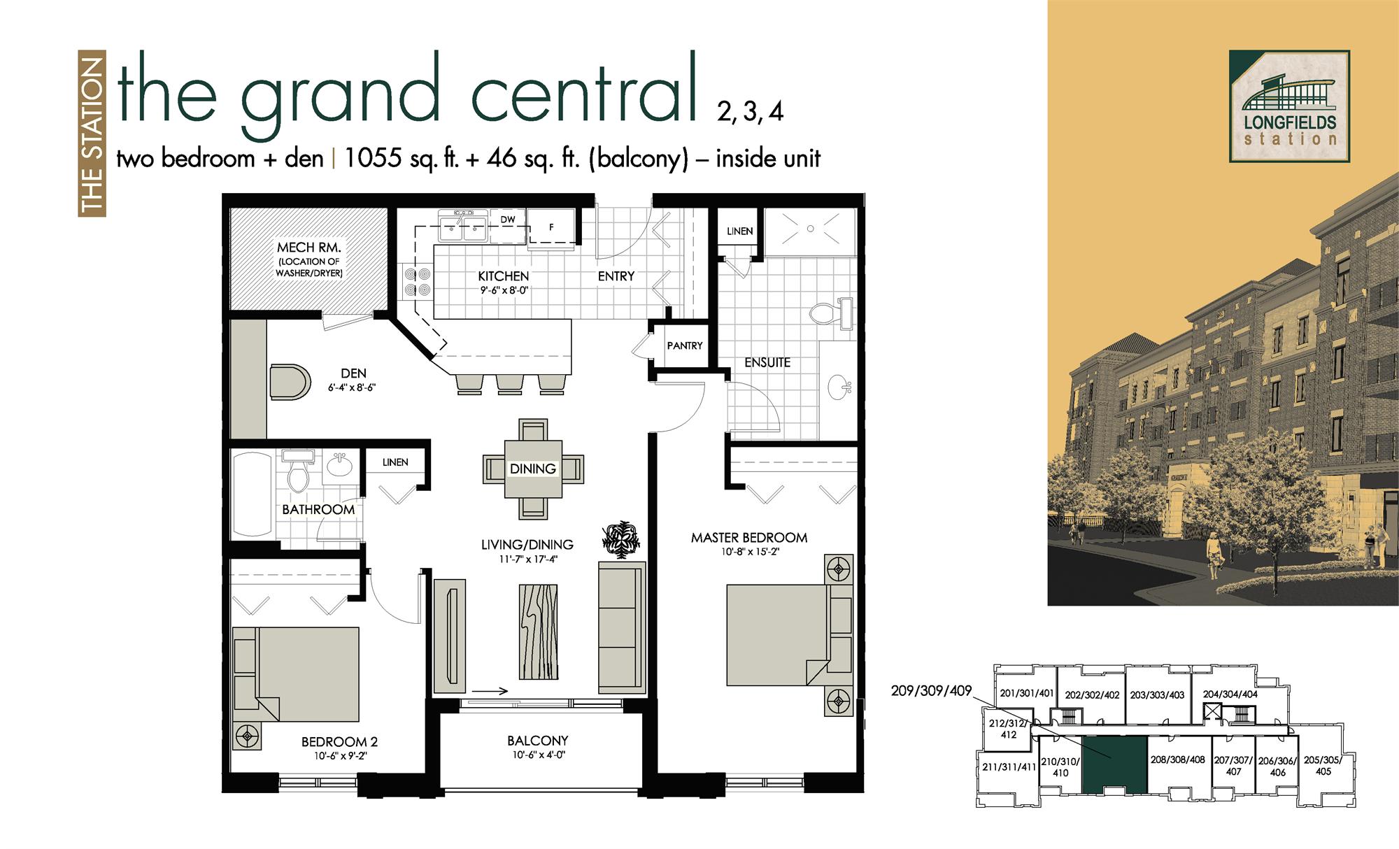 The Station Luxury Condo - Grand Central Floor Plan, Ottawa ON | Livabl