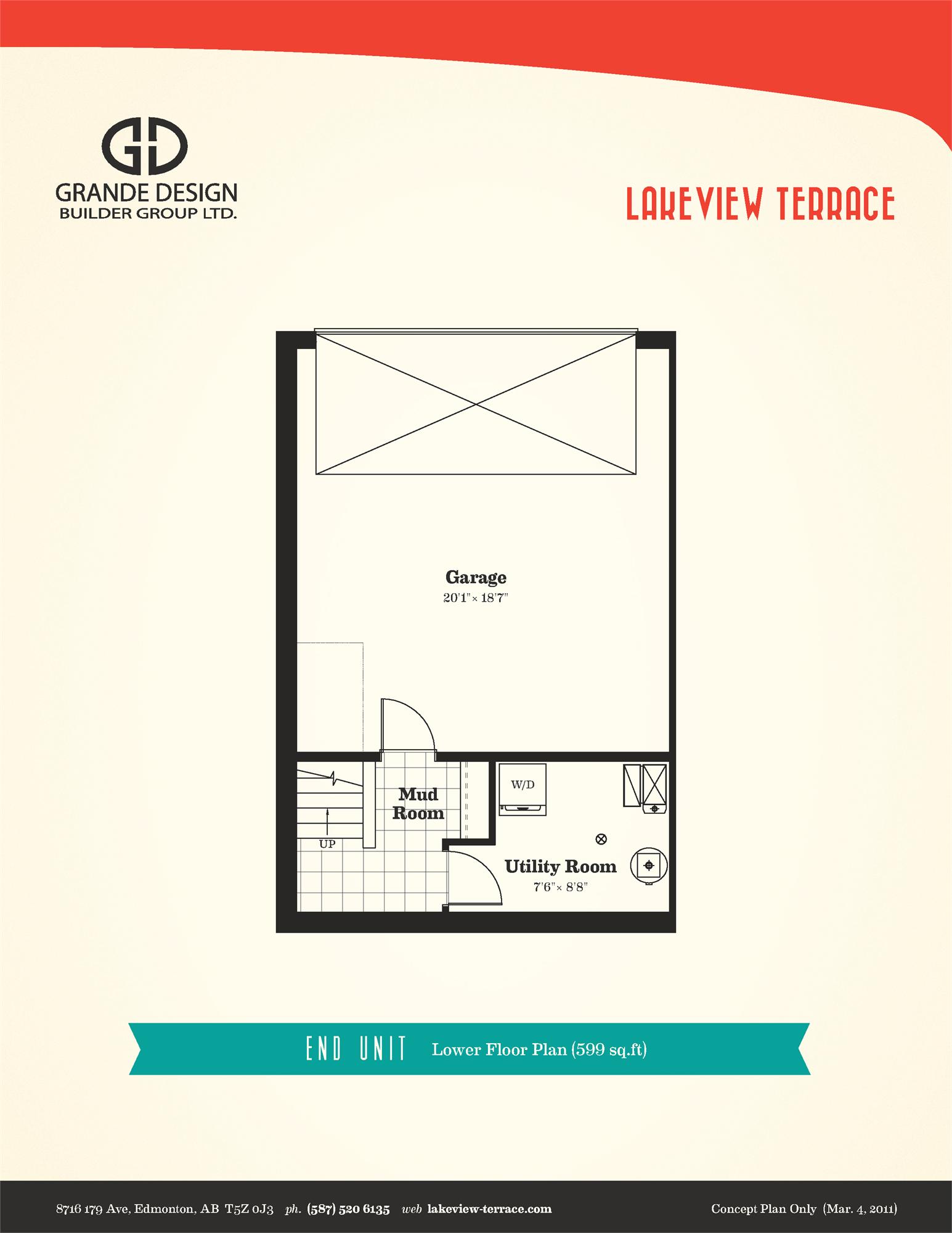 Lakeview Terrace - End Units Floor Plan, Edmonton AB | Livabl