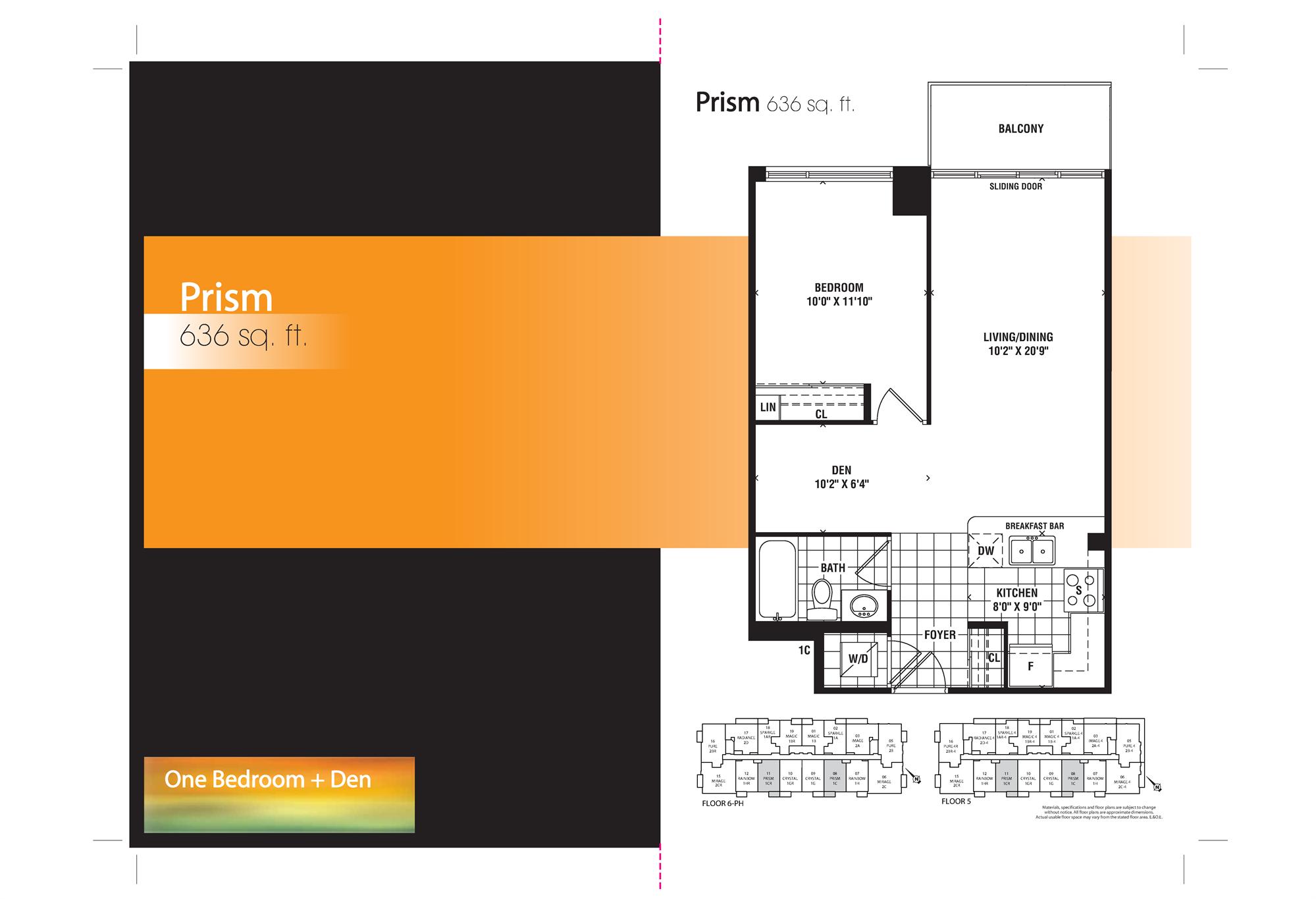 Mirage Condos - Prism Floor Plan, Mississauga ON | Livabl