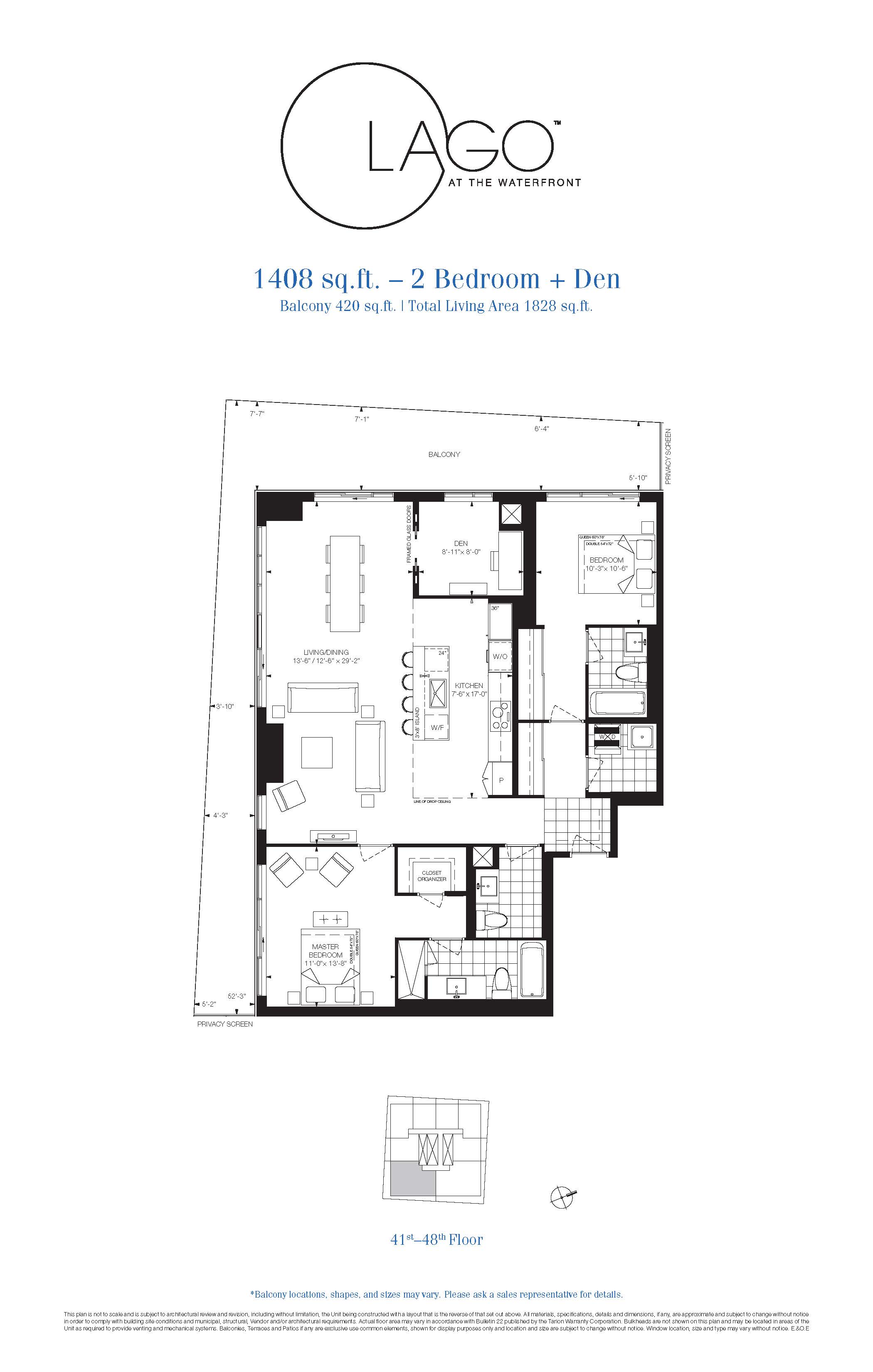Lago Condos | Suite 1408 | Floor Plans and Pricing