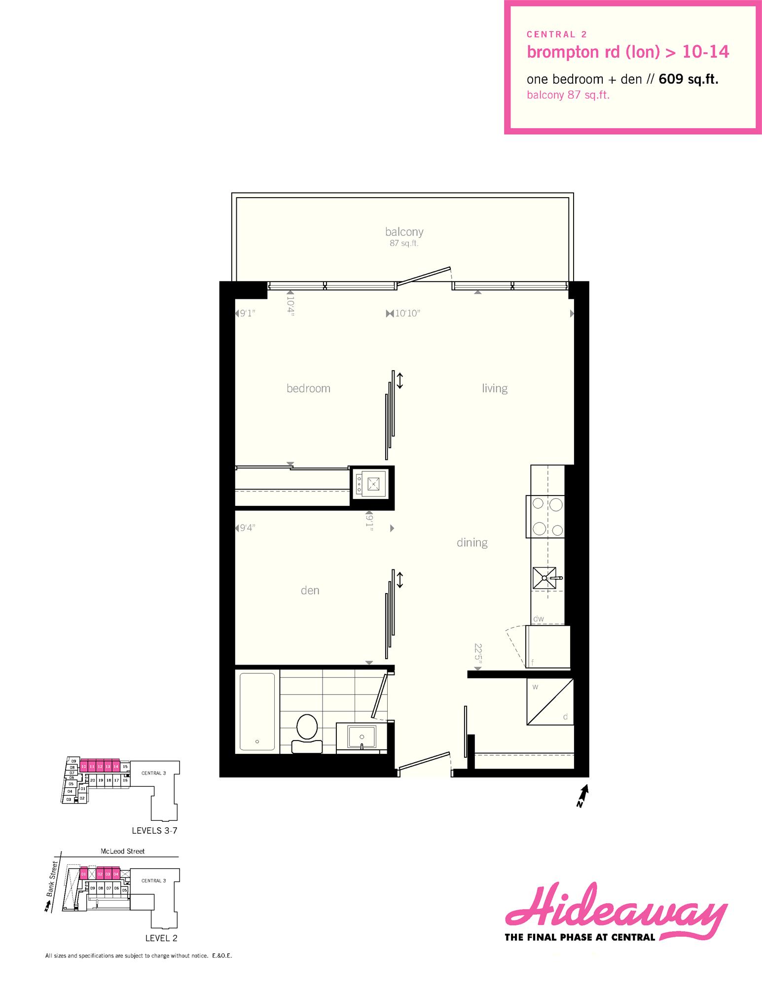 Hideaway Condos at Central - Brompton Floor Plan, Ottawa ON | Livabl